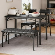 Homall Dining Table and 2 Chairs for 4 with Bench,4 Pices Indoor ...