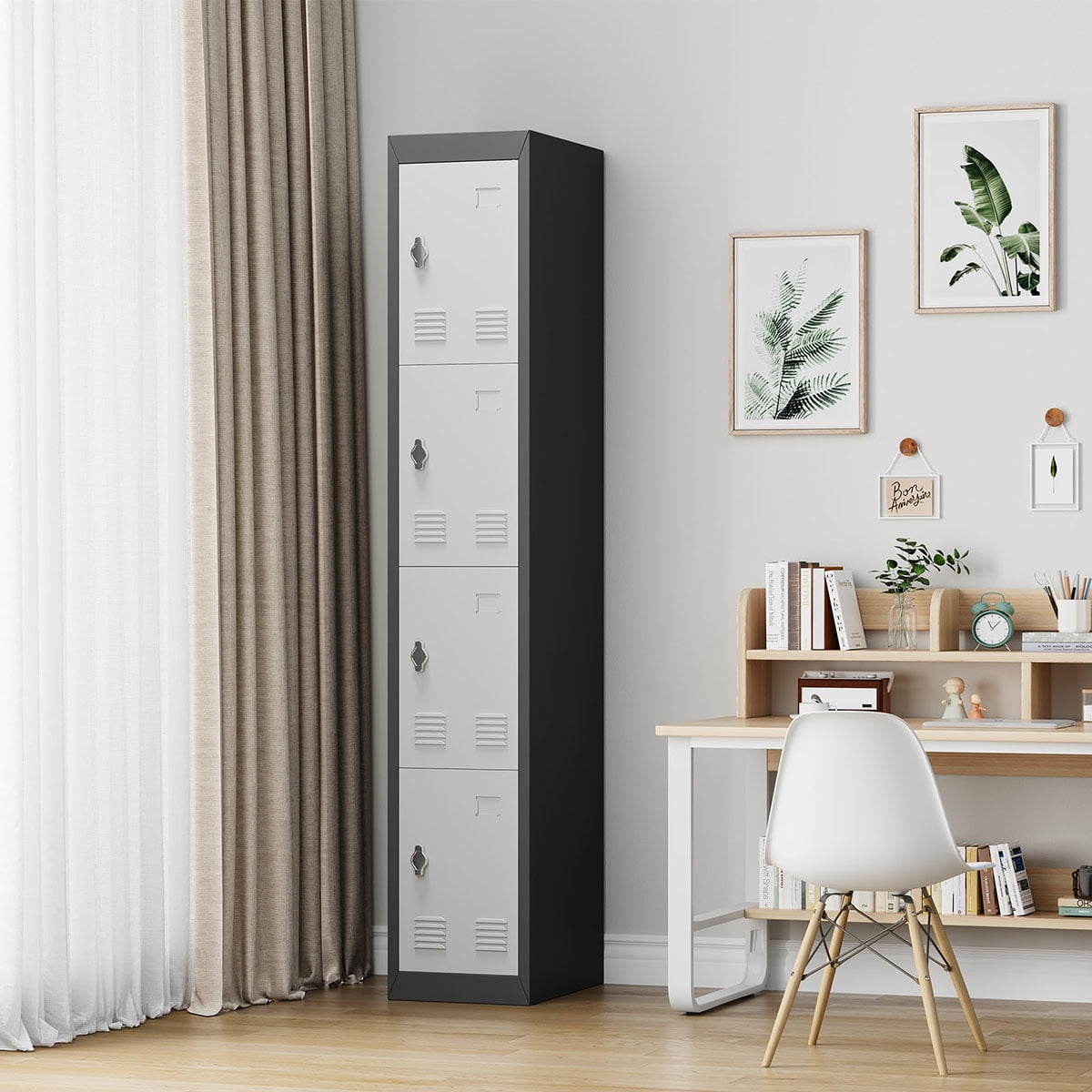 Danolapsi Metal Storage Cabinet with 4 Doors, 72inch Tall Lockers for ...