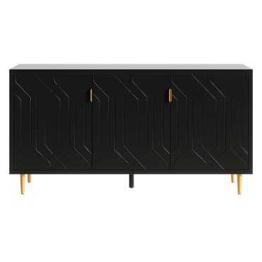 "PixonSign Wooden Sideboard Buffet Cabinet, Kitchen Storage, Mid ...