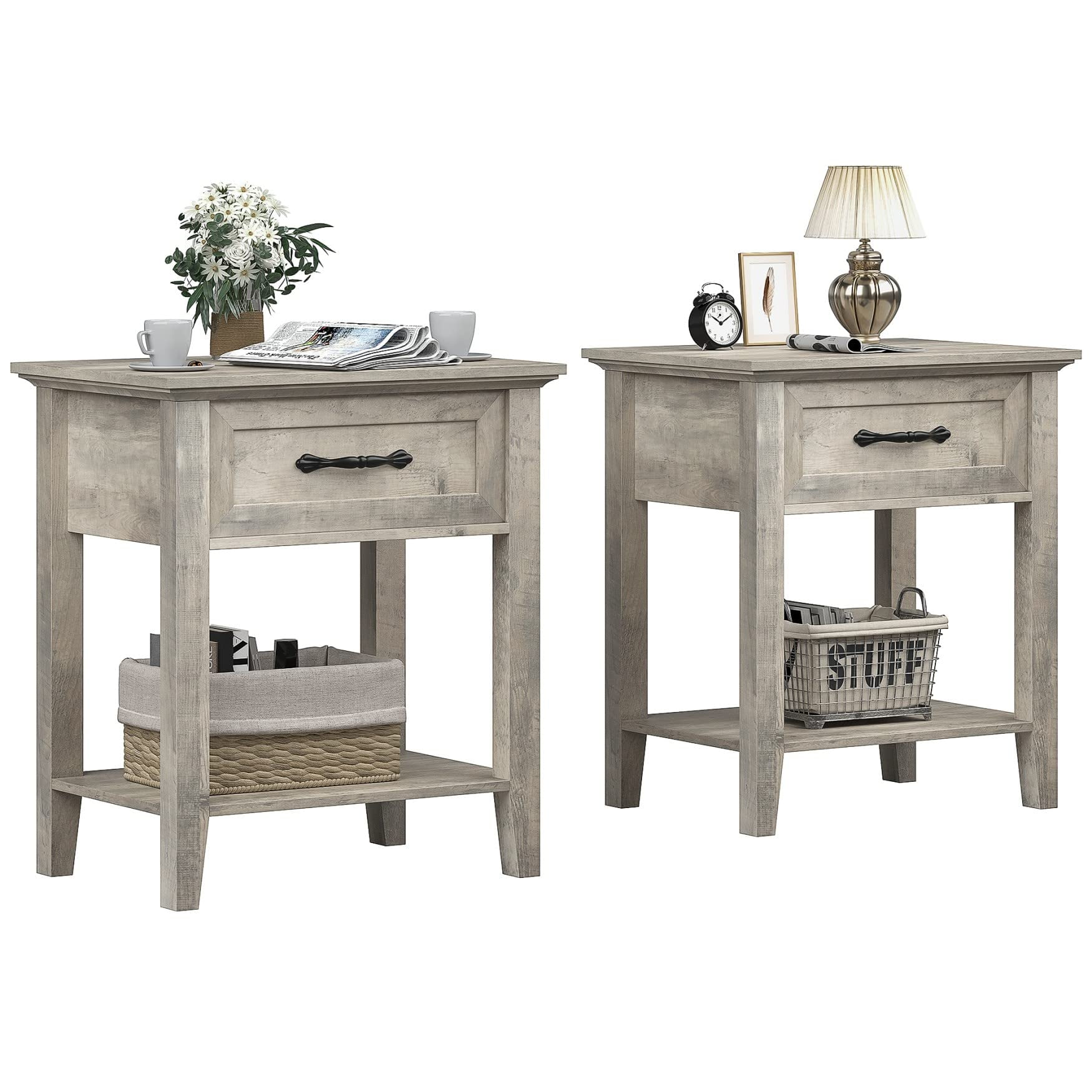 Danolapsi Nightstands Set of 2,End Side Tables Living Room with Drawer ...