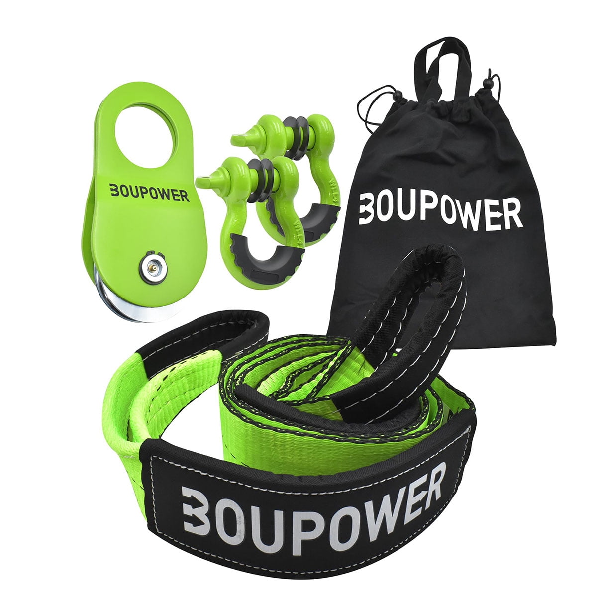 Danolapsi Offroad Recovery Kit with 10 Ton Snatch Block Pulley, 3" x8 ...