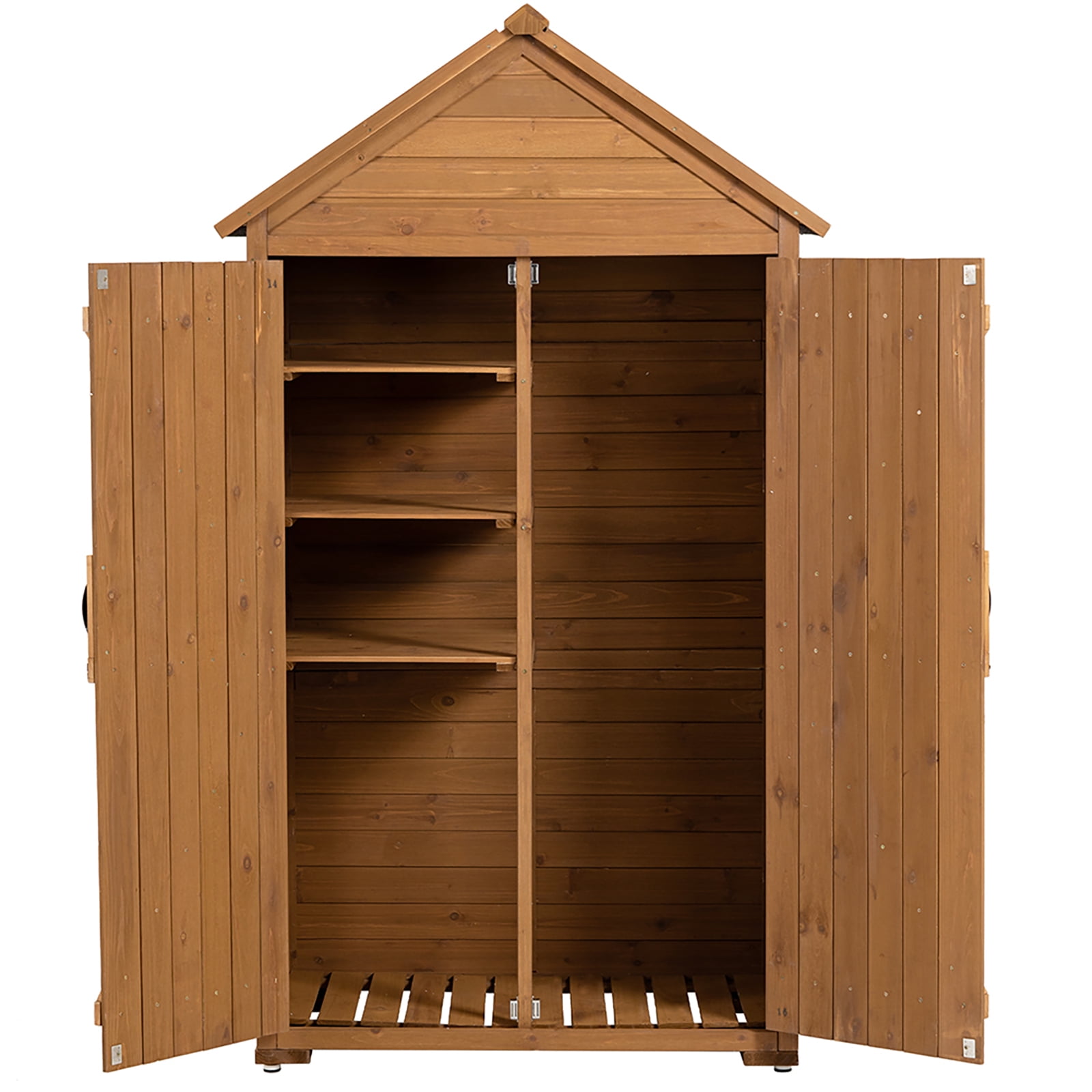 Danolapsi Outdoor Storage Cabinet, Wood Garden Tall Shed,Outside ...