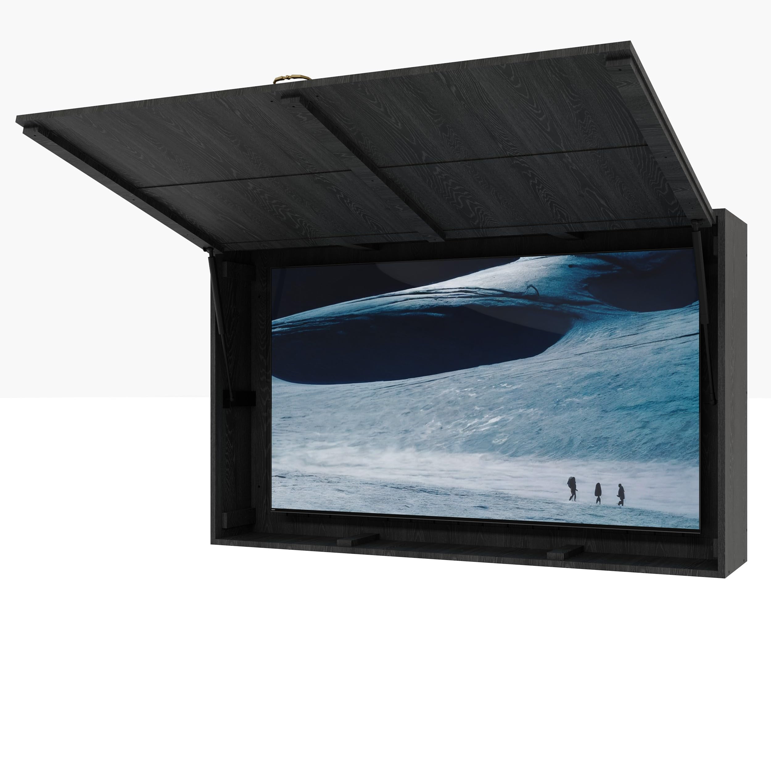 Danolapsi Outdoor TV Enclosure,55-Inch Solid Wood Weatherproof TV Cover ...