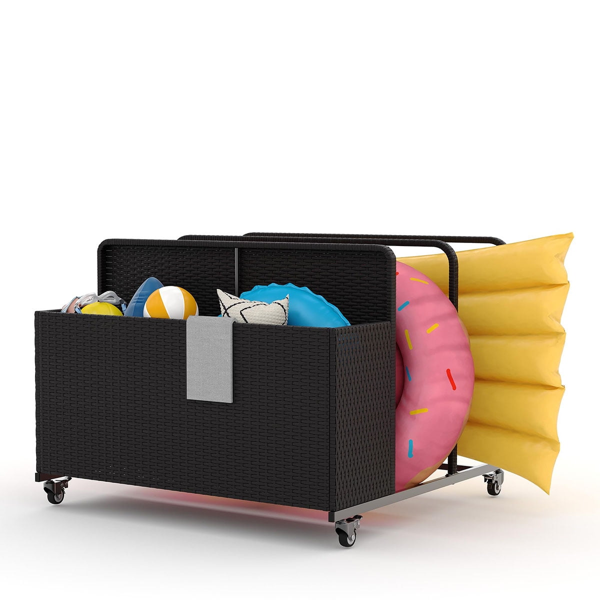 Danolapsi PE Rattan Outdoor Pool Caddy With Rolling Wheels, Patio ...