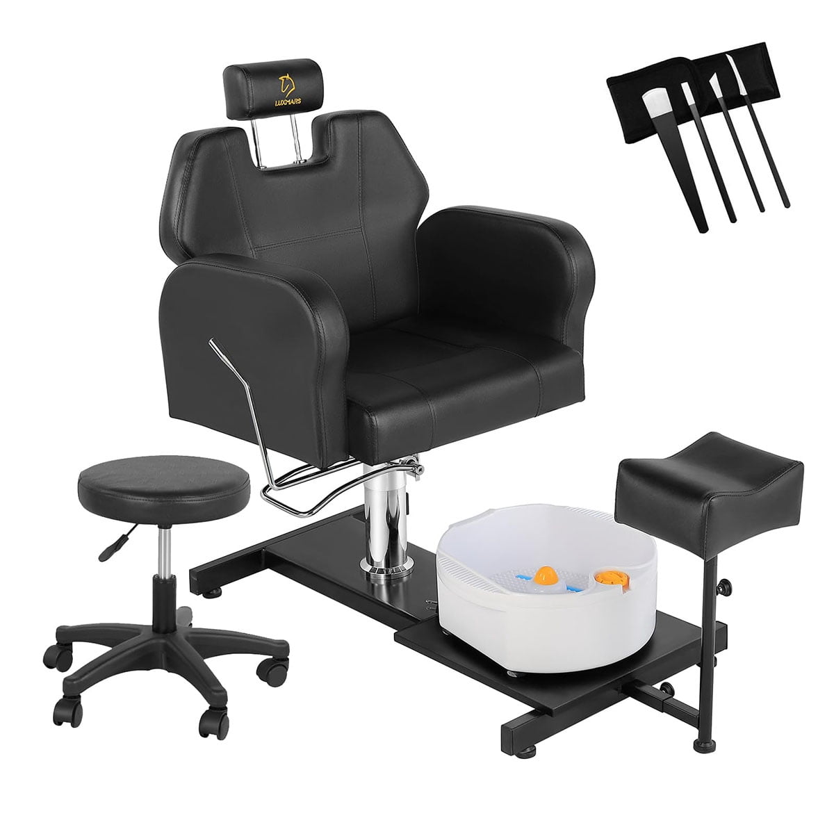 Danolapsi Pedicure Chair with Stool Massage Foot Bath Hydraulic Pedi ...
