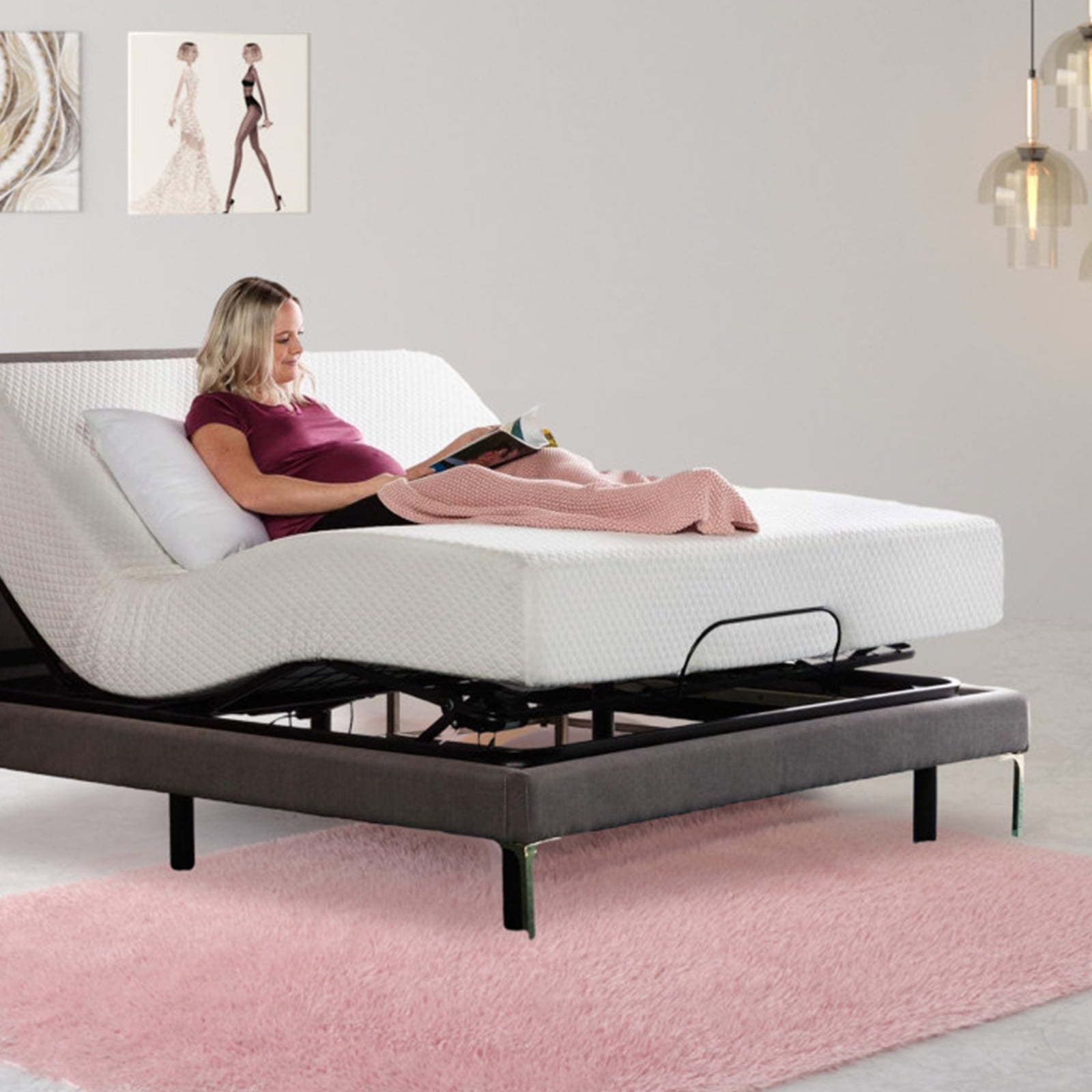 Danolapsi Power Adjustable Bed Frame, Queen - Walmart.com