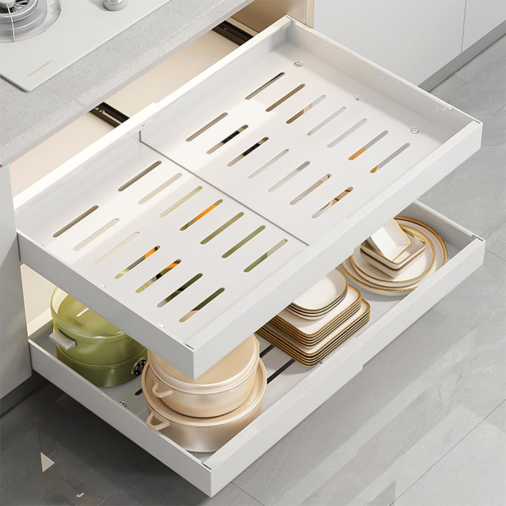 Danolapsi Pull Out Cabinet Organizer Expandable, Slide Out Drawers ...