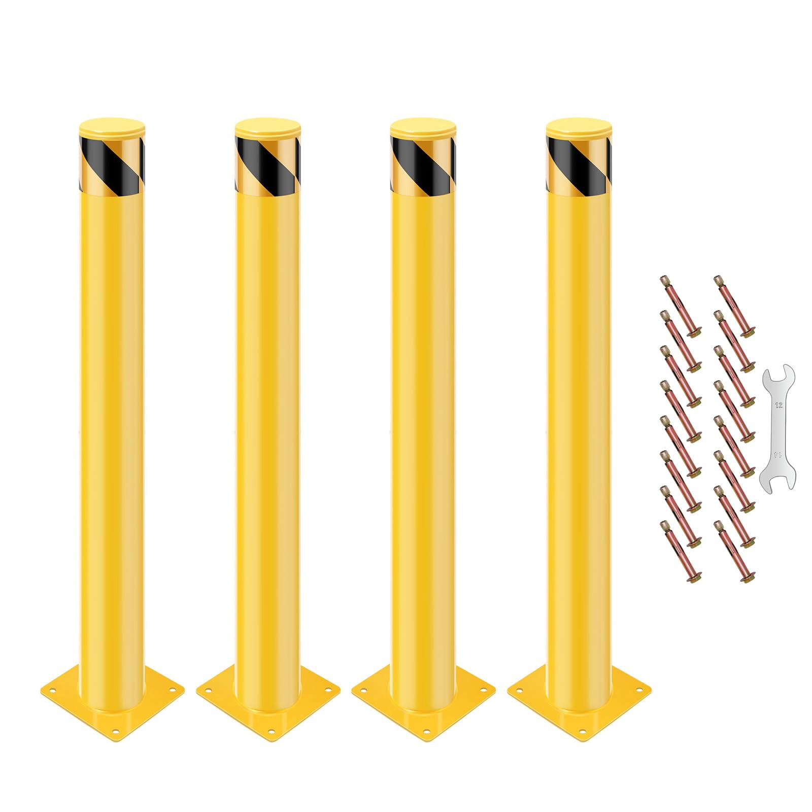 Danolapsi Safety Bollard Post,42x4.0 inch Removable Steel Bollard ...