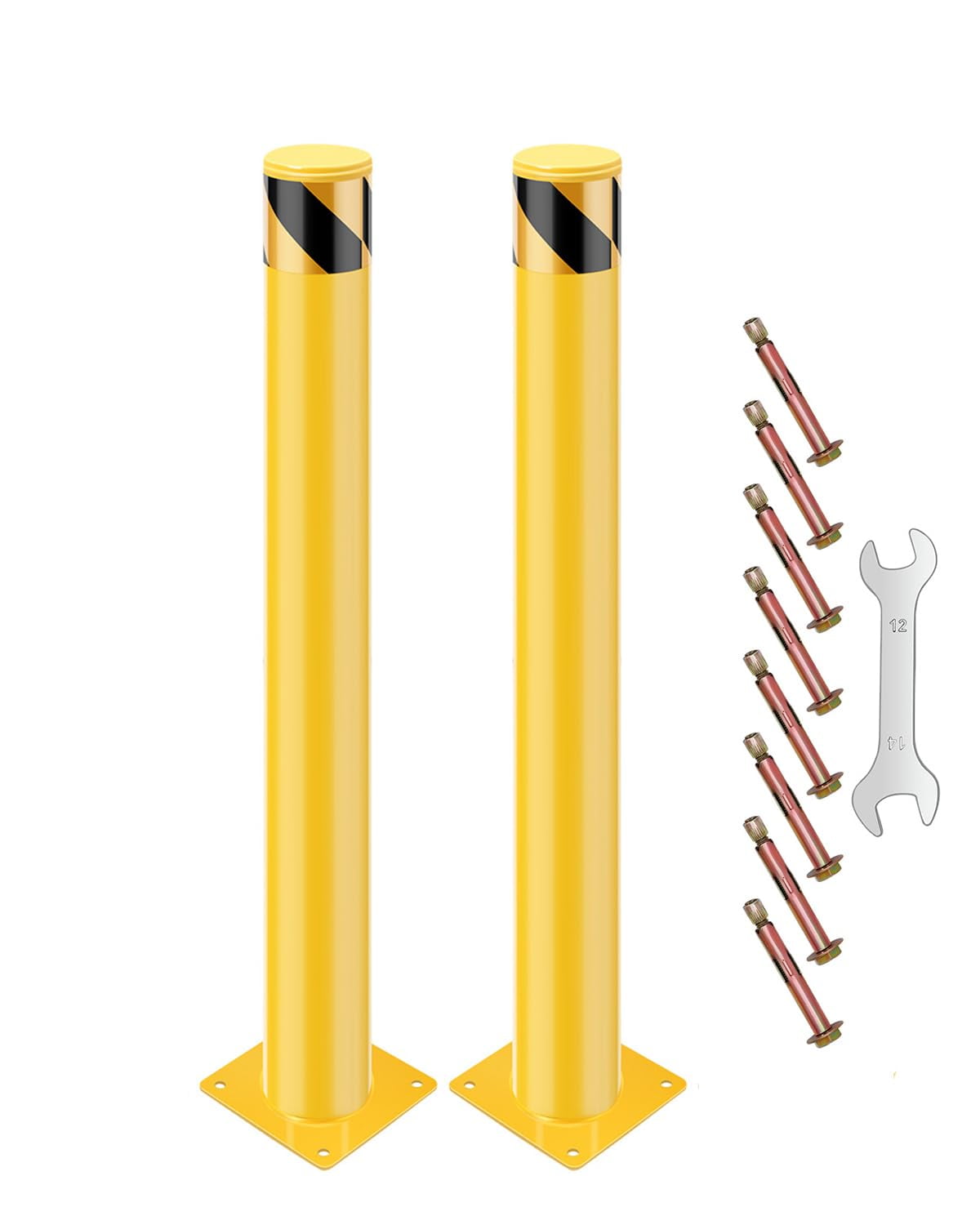 Danolapsi Safety Bollard Post,42x4.0 inch Removable Steel Bollard ...
