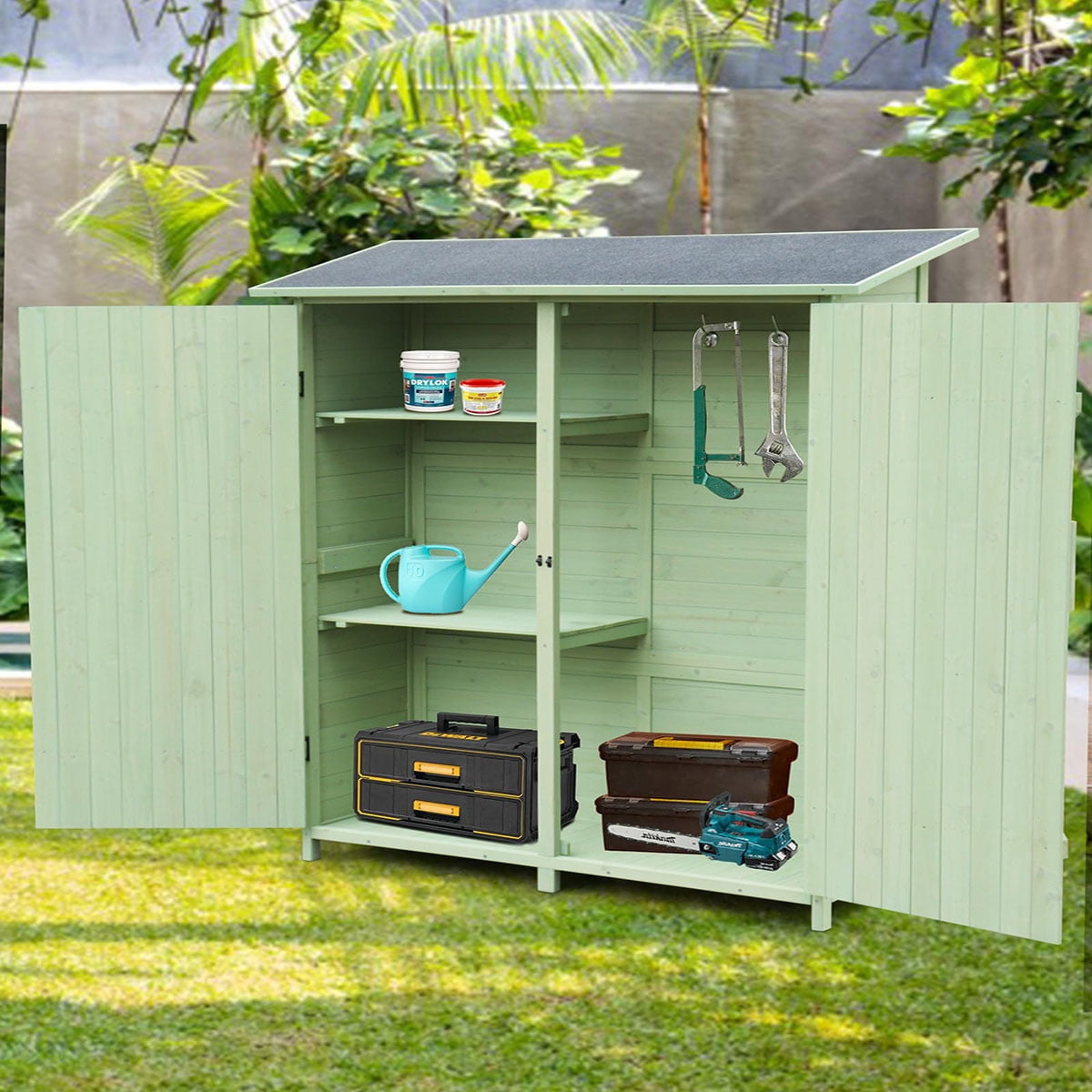 Danolapsi Shed Outdoor Storage Cabinet,Wooden Garden Sheds,Outside Tool ...