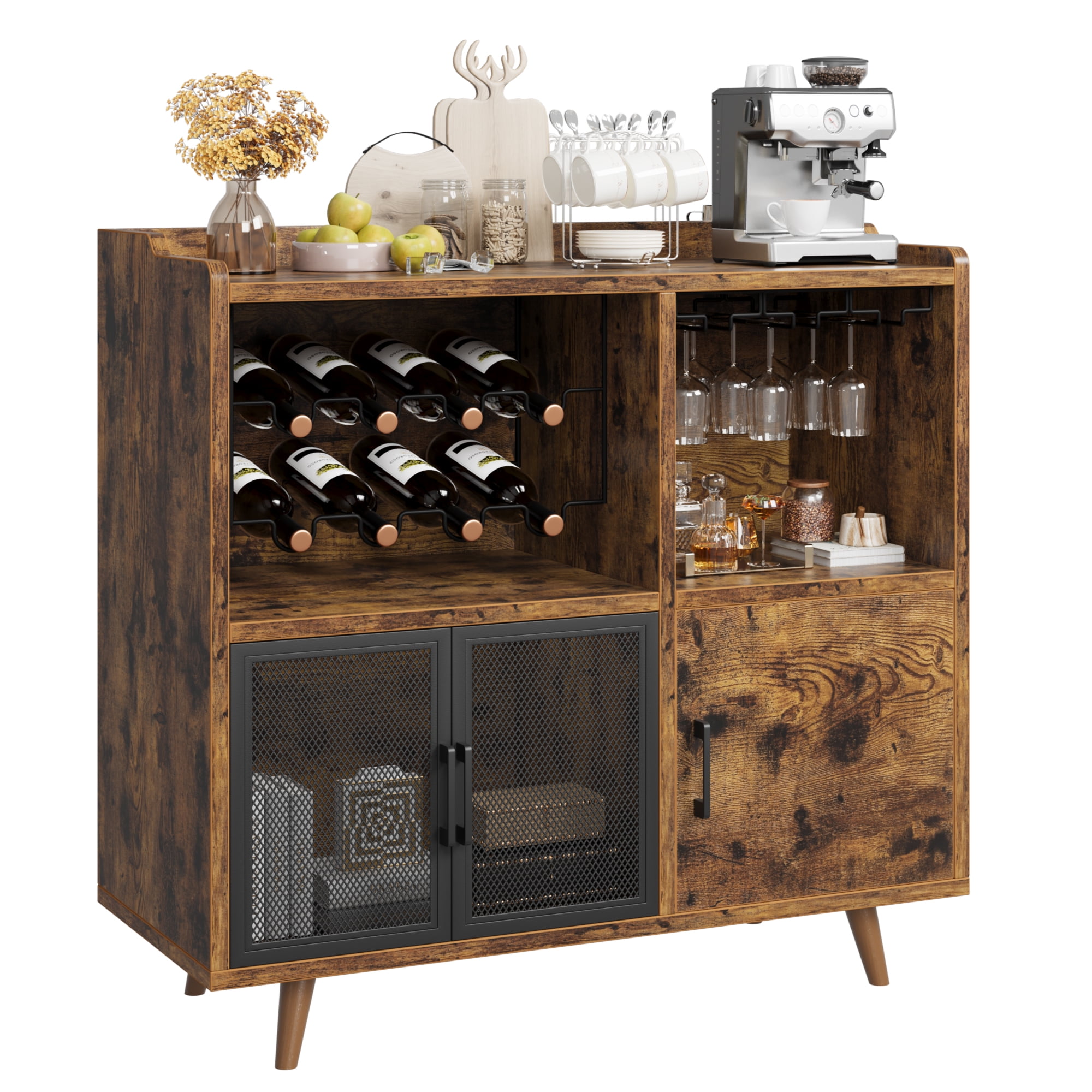 Danolapsi Sideboard Buffet Cabinet Wine Bar Cabinet With Iron Mesh Door ...