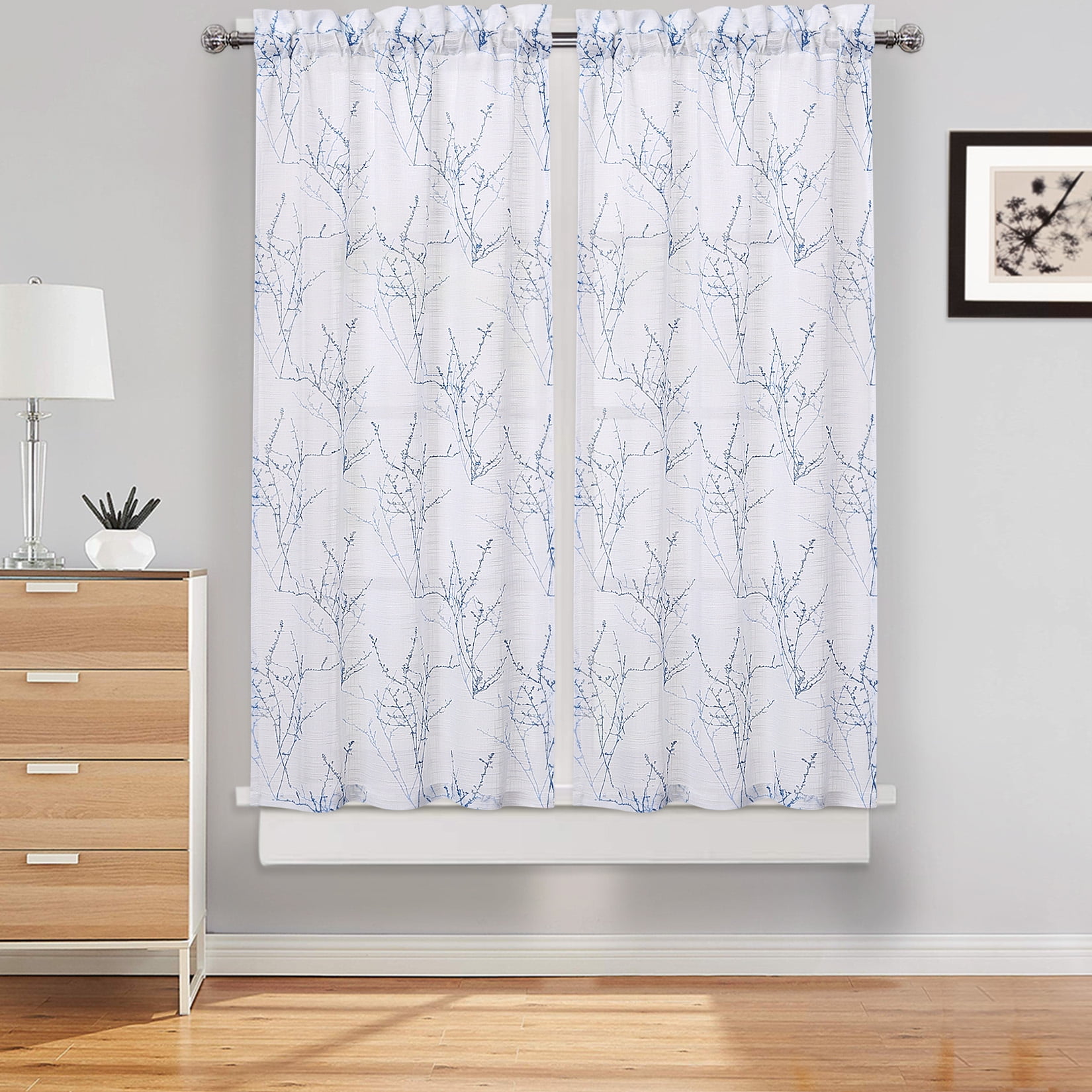 Danolapsi Small Curtain Light Filtering Polyester Fabric Short Curtains ...