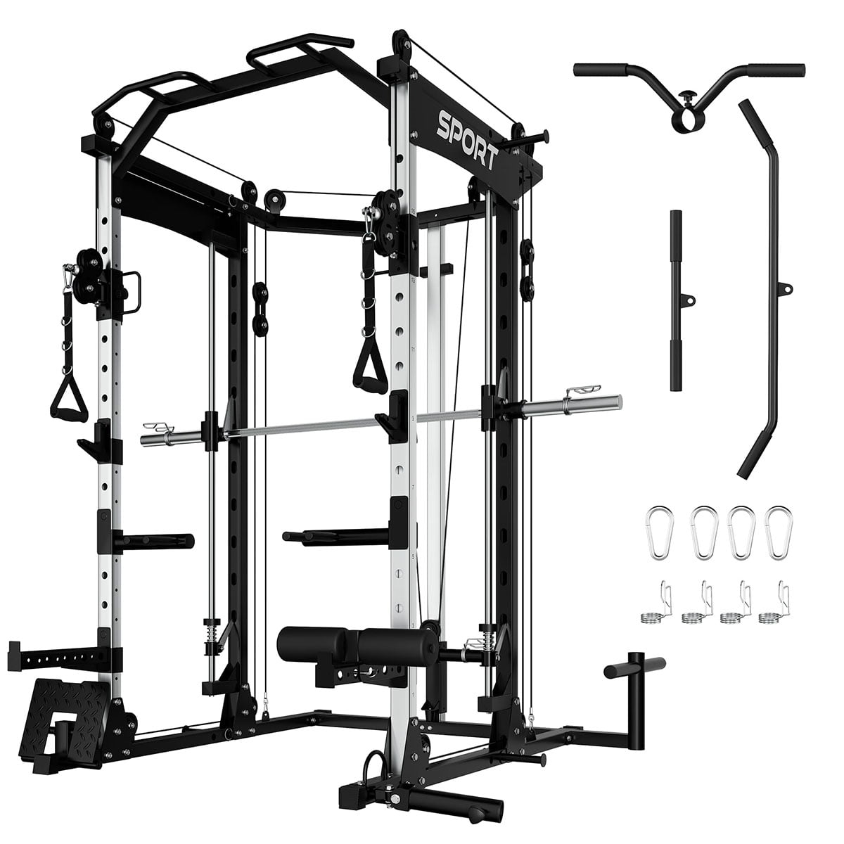 Danolapsi Smith Machine for Home Gym, Smith Machine with Cable ...