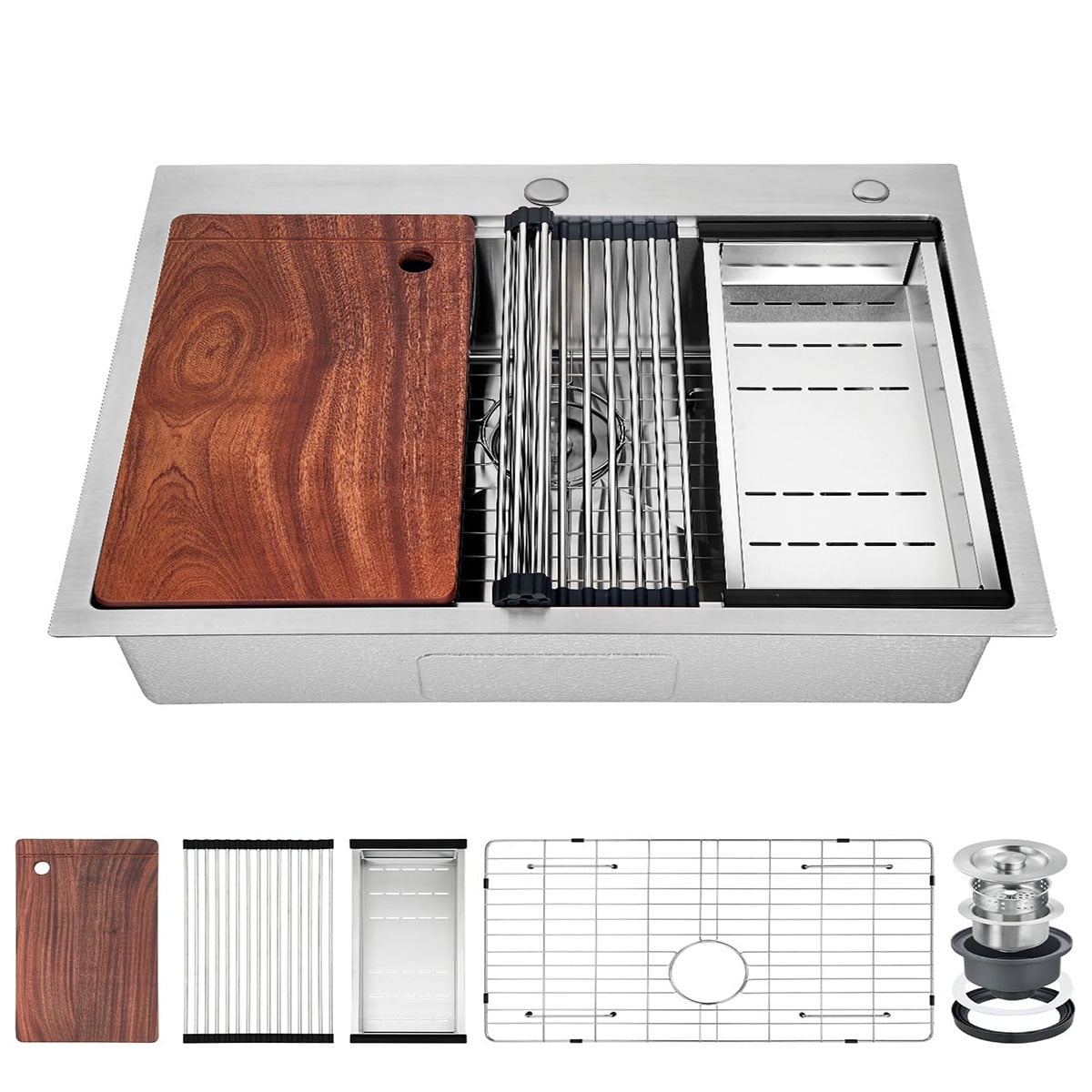 Danolapsi Stainless Steel Single Bowl Sink, 24x18 Inch Drop in Top ...