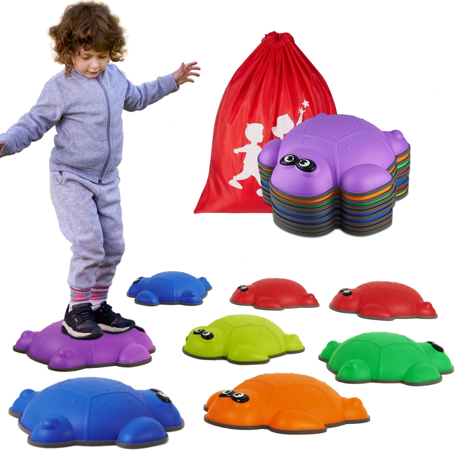 Danolapsi Stepping Stones for Kids, Turtles Balance Stepping Stones for ...