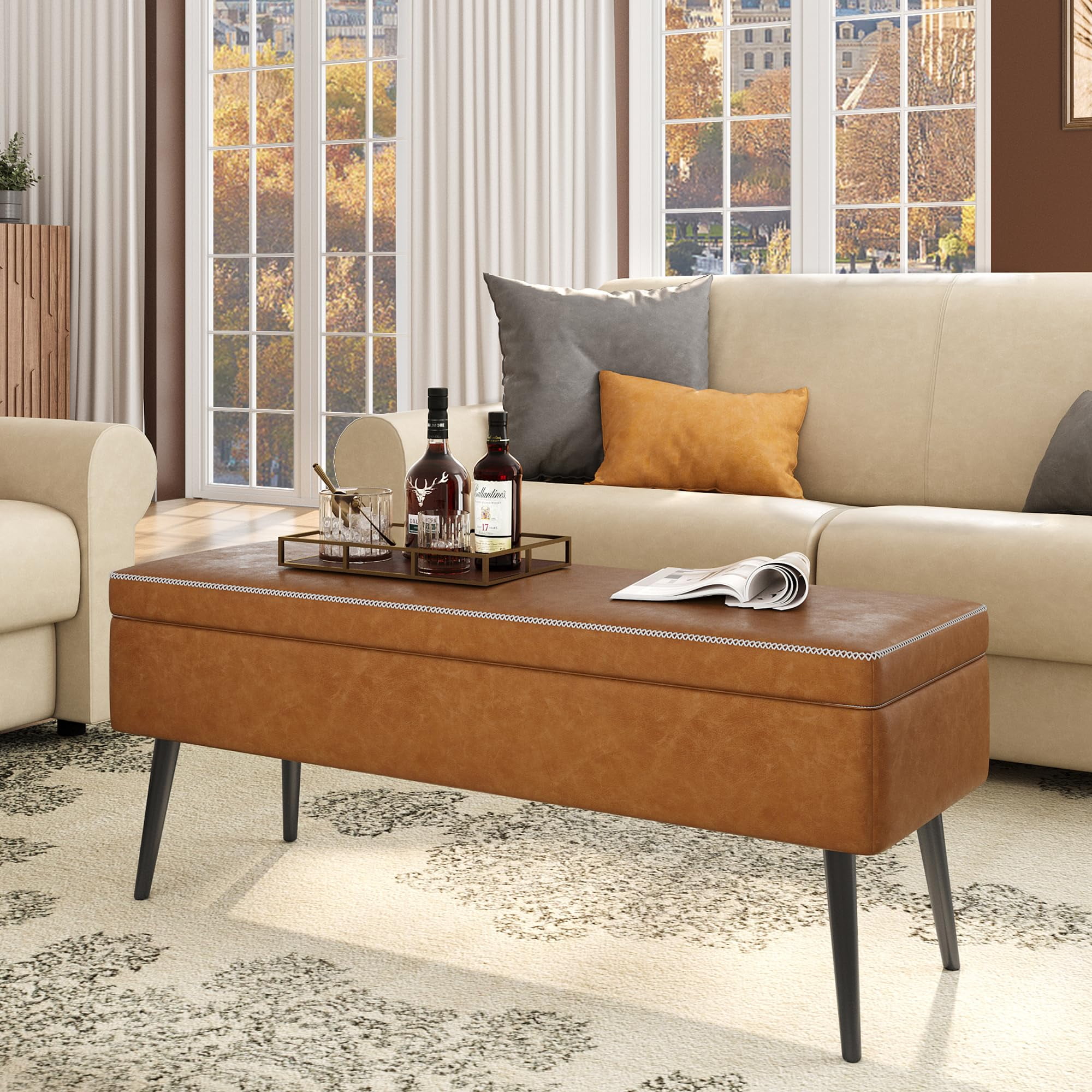 Danolapsi Storage Ottoman Bench,Entryway Bedroom Bench,Mid-Century ...