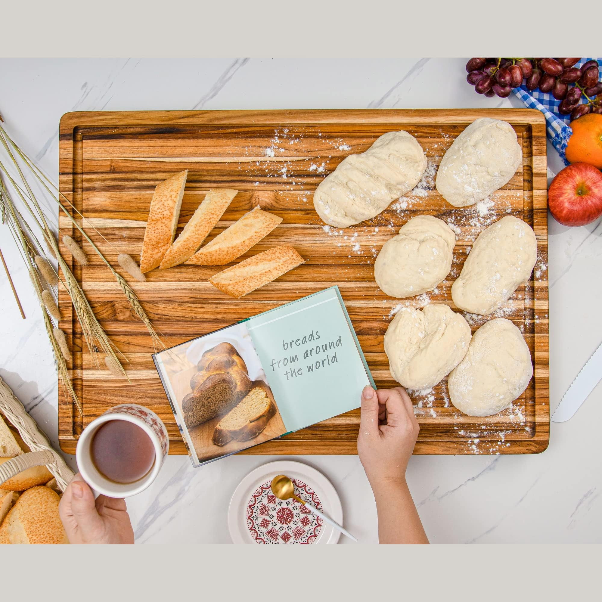 Danolapsi Teak Wood Cutting Board, Extra Large Chopping Board for ...