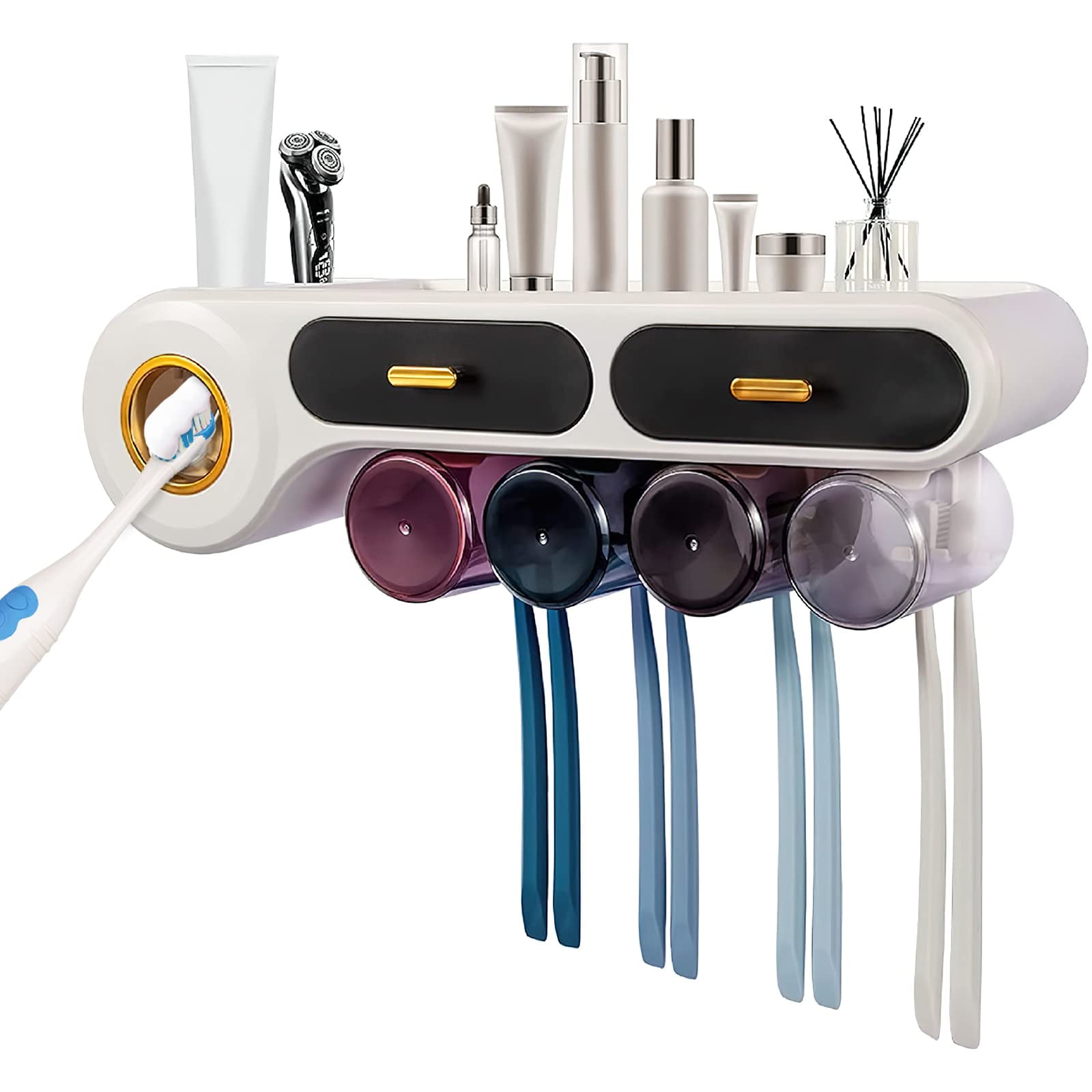 Danolapsi Toothbrush Holders for Bathrooms,3 Cups Toothbrush Holder ...