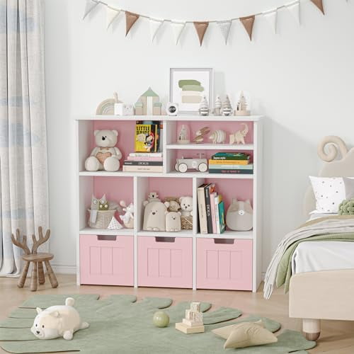 Danolapsi Toy Storage Cabinet with 3 Movable Drawers & 6 Cubes,Toy ...