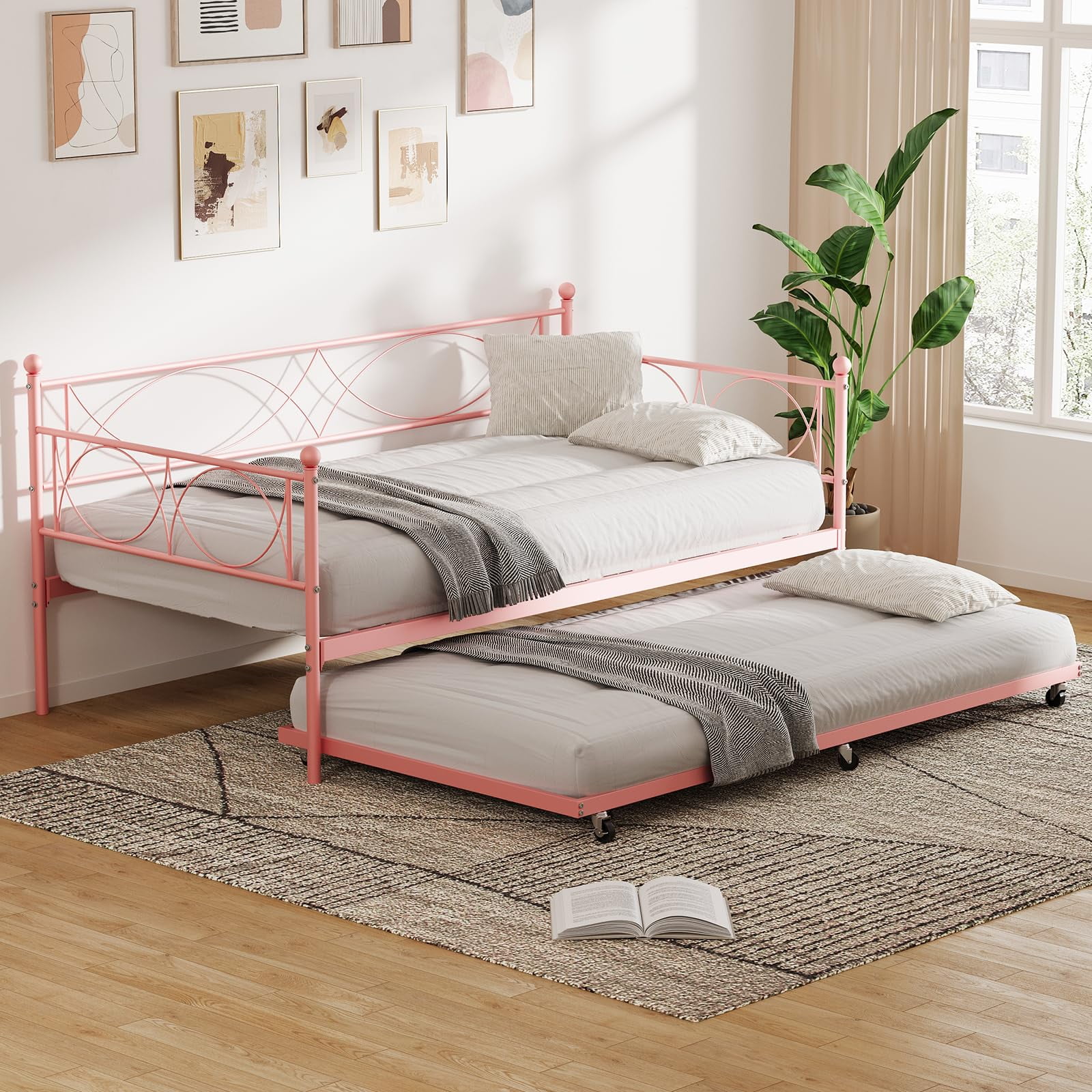 Danolapsi Twin Daybed with Trundle, Day Bed with Trundle Bed Twin, Twin ...