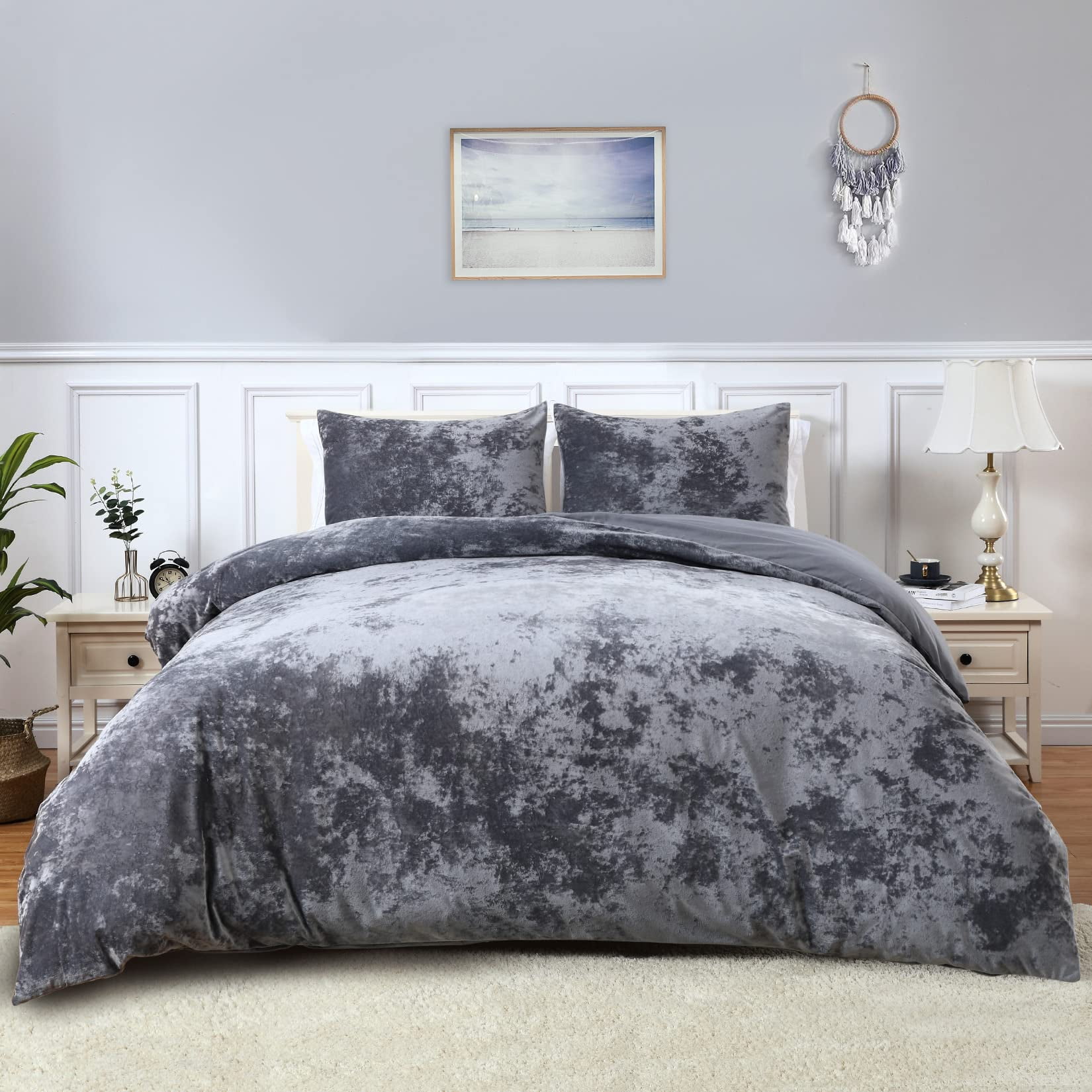 Danolapsi Velvet Flannel Duvet Cover King Size Soft Flannel Comforter ...