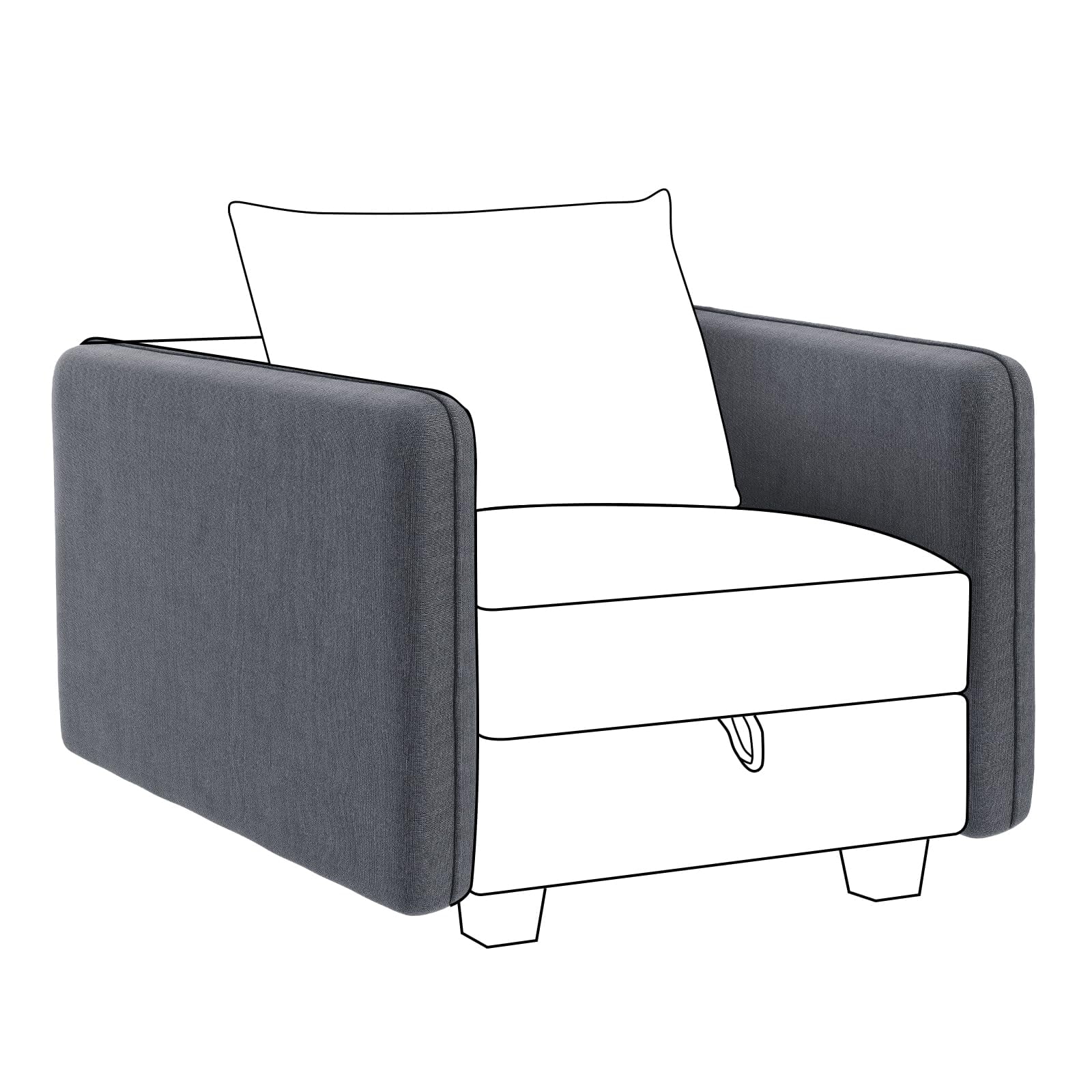 Danolapsi Velvet Side Armrest Module for Modular Sectional Sofa, Pair ...