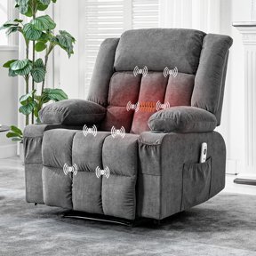 Sfxingyou Large Power Swivel Rocker Recliner with Massage and Heat, USB ...