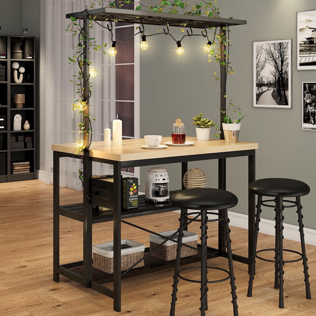 Danolapsi 3 Tier Kitchen Storage Easy Installation Backer's Rack, Black ...