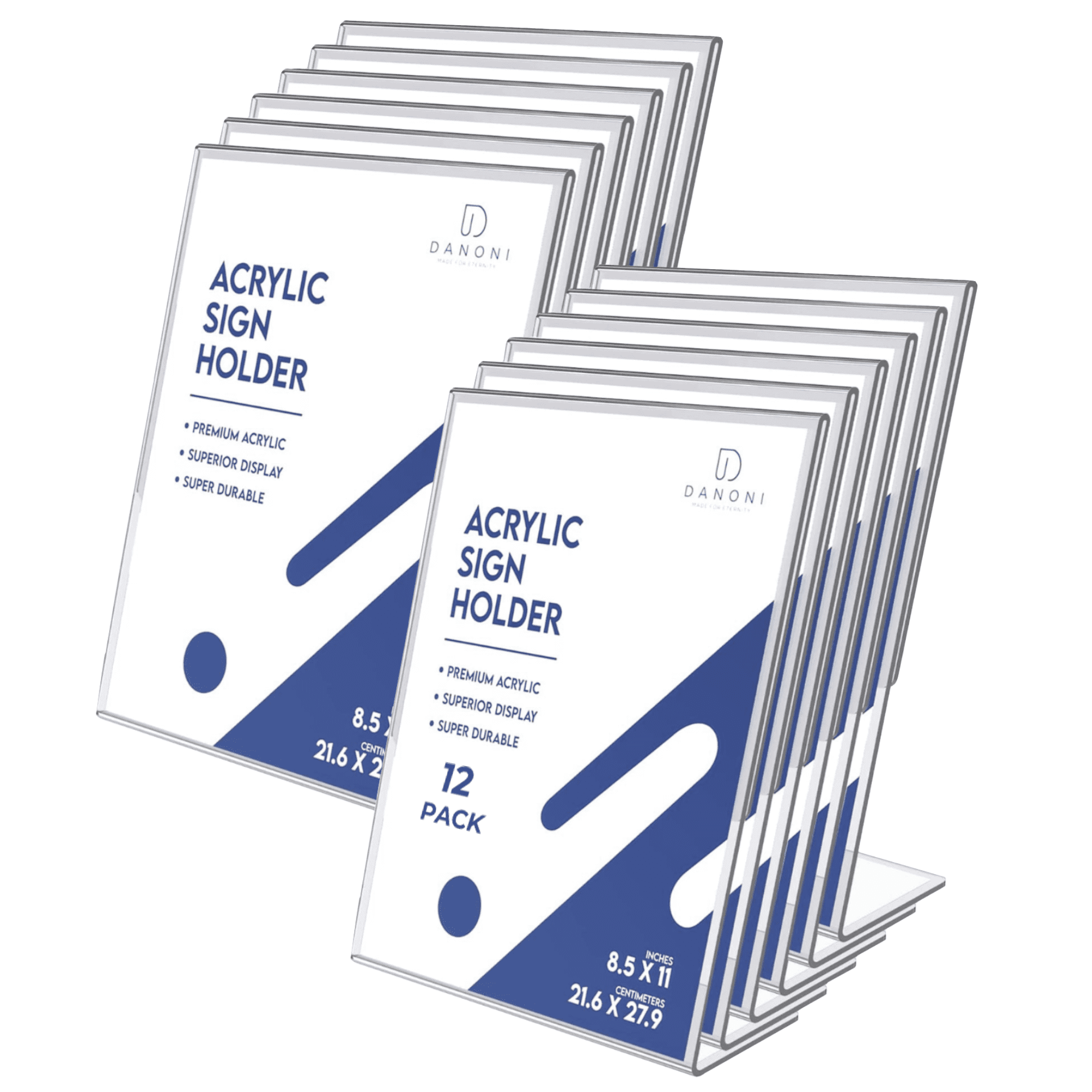 Danoni Tabletop Acrylic Sign Holder, Vertical Slant Document Brochure ...