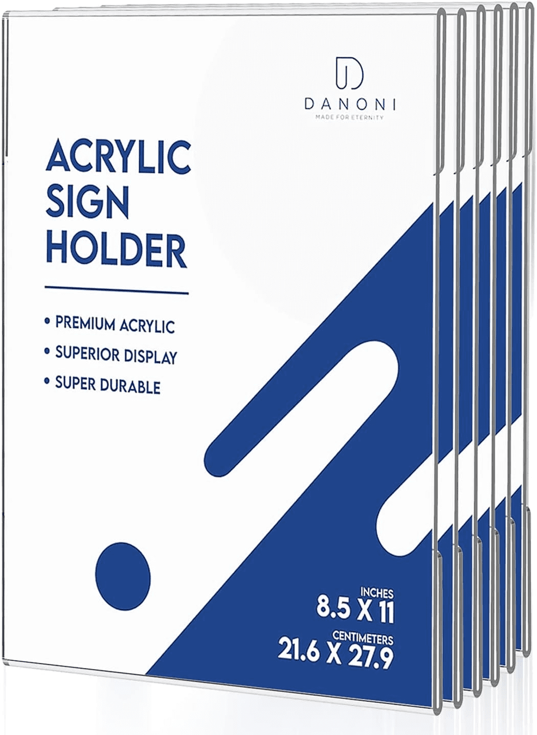 Danoni Clear Wall Mount Sign Holder - 6Pack 8.5x11'' Acrylic Sign for ...