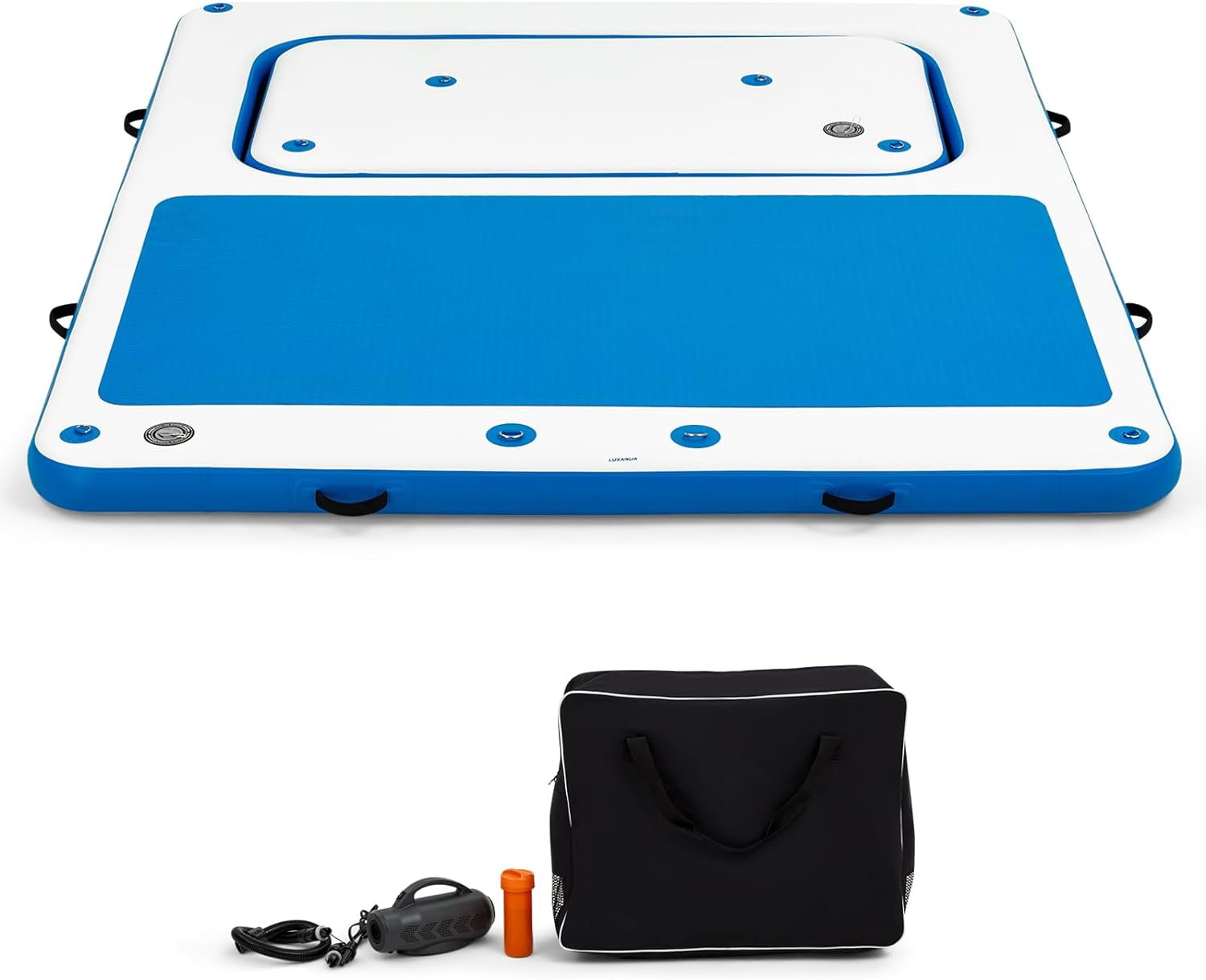 Danrelax Large 10'x8' Inflatable Dock & Water Island, 3mm EVA Mat, Pump ...
