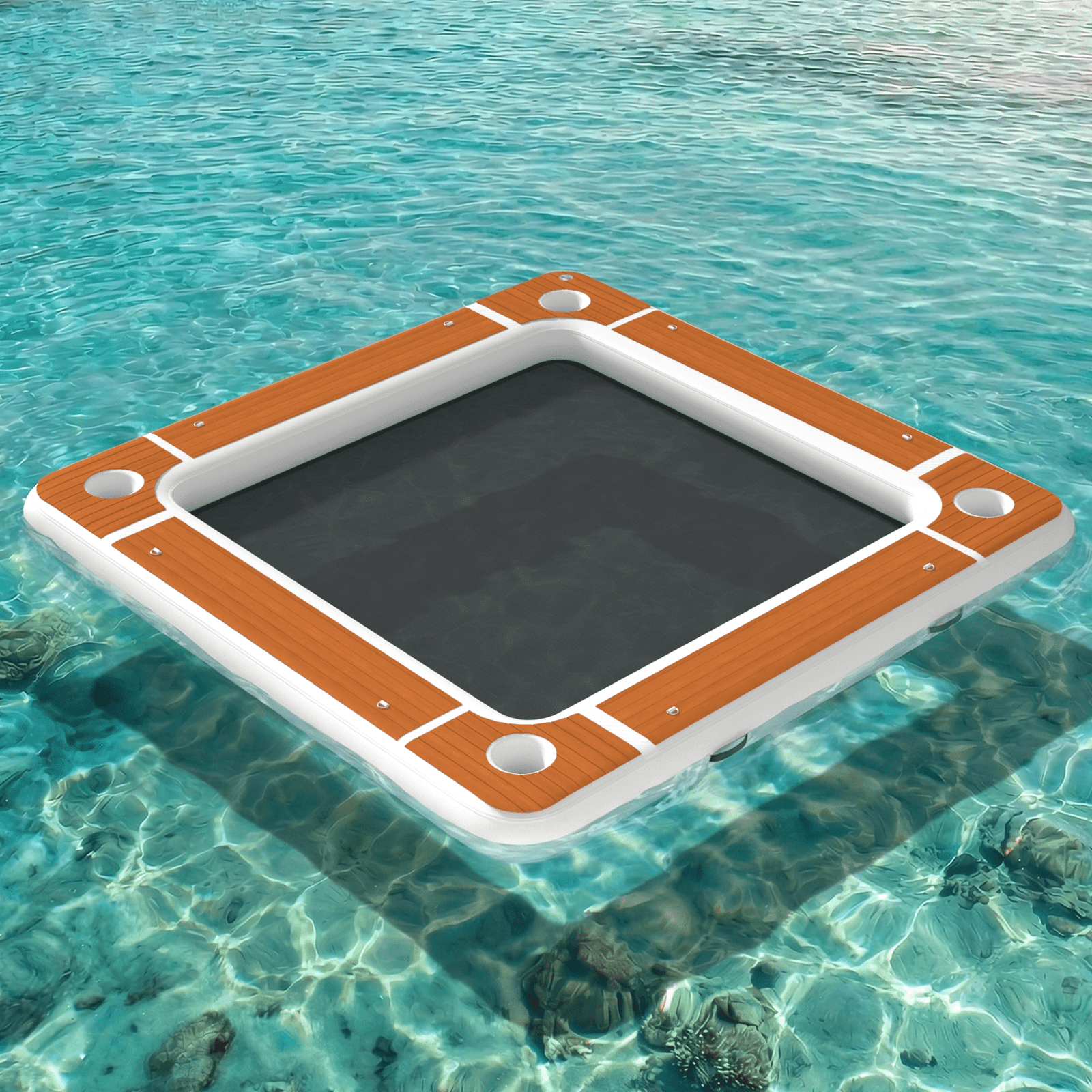Danrelax 10ft x 10ft Inflatable Floating Dock, 7.9in Thick Non Slip EVA ...