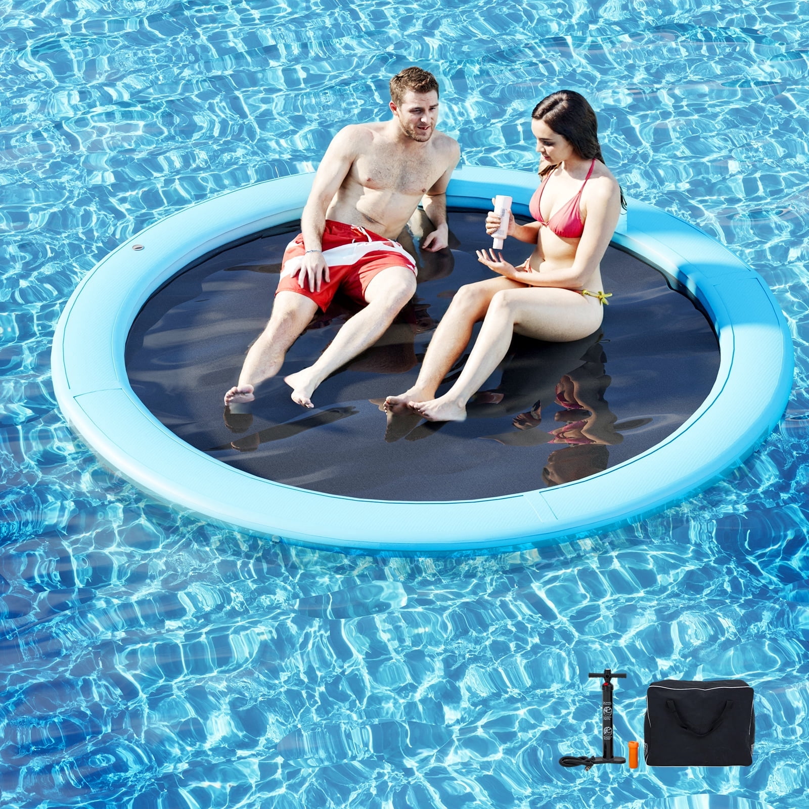 Danrelax 6' Round Inflatable Dock, Sunchill Float Ring, Hammock Tanning ...