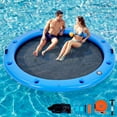 Danrelax 8' Round Inflatable Floating Dock with Cup Holders, Sunchill ...