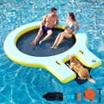 Danrelax 8' Round Inflatable Floating Dock with Dog Ramp, Sunchill ...