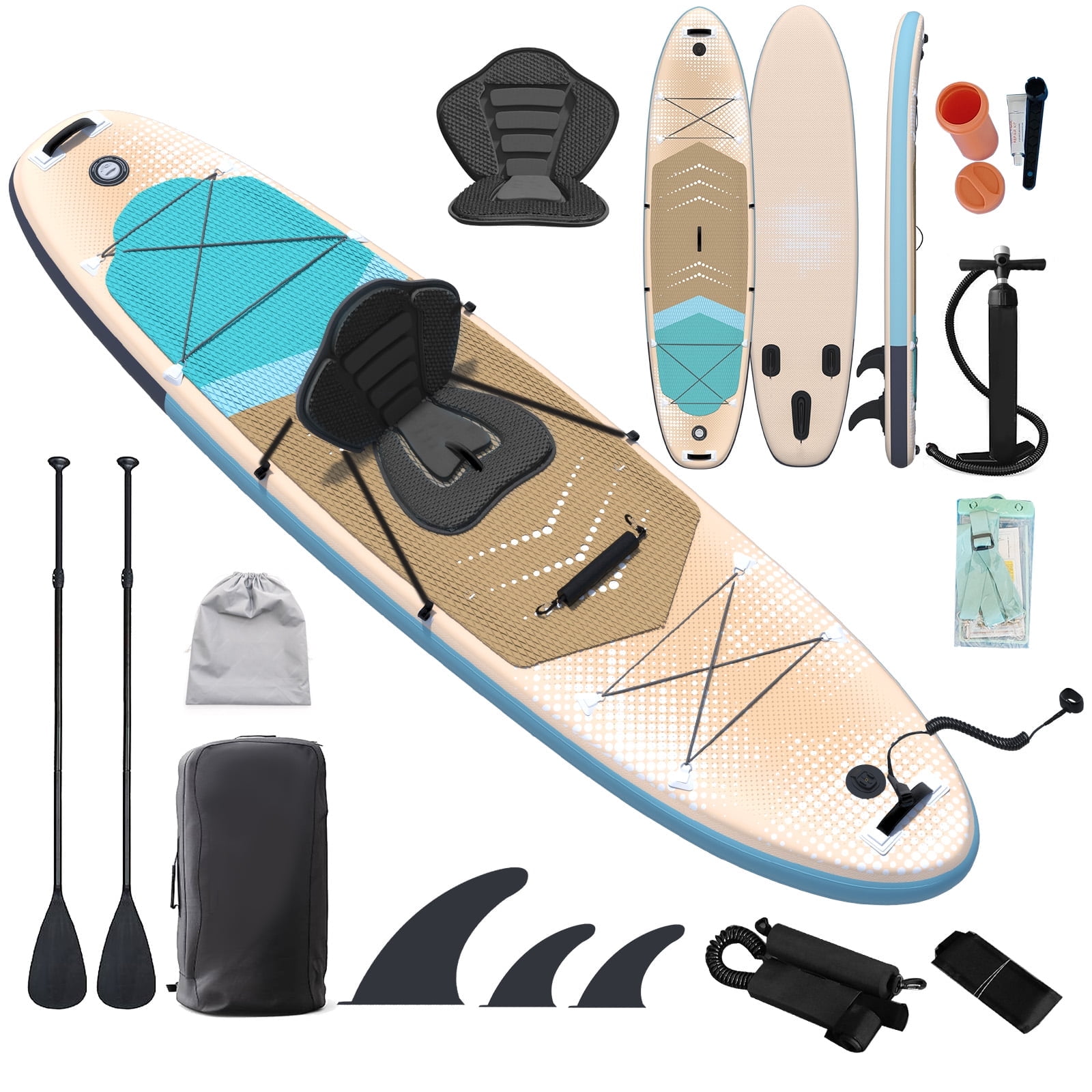 Danrelax 10.5' Inflatable Stand Up Paddle Board SUP Kit with Paddle ...