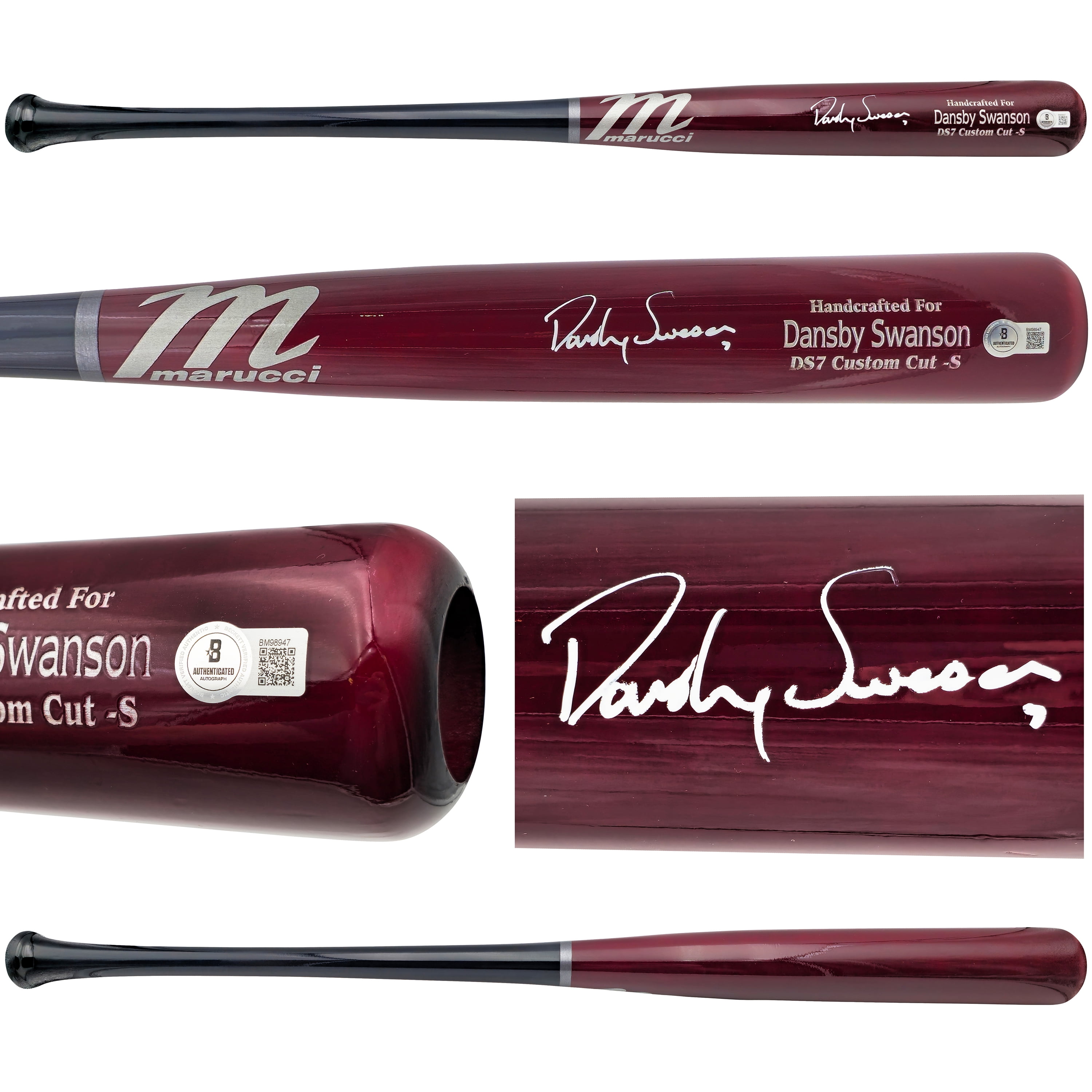 Dansby Swanson Autographed Red Marucci Player Model Baseball Bat ...