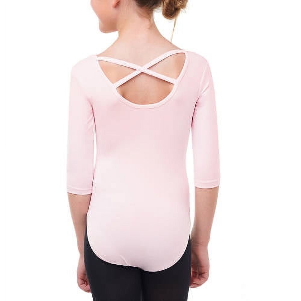 Danskin Now Girls Premium Nylon Elbow Sleeve Ballet and Dance Leotard ...