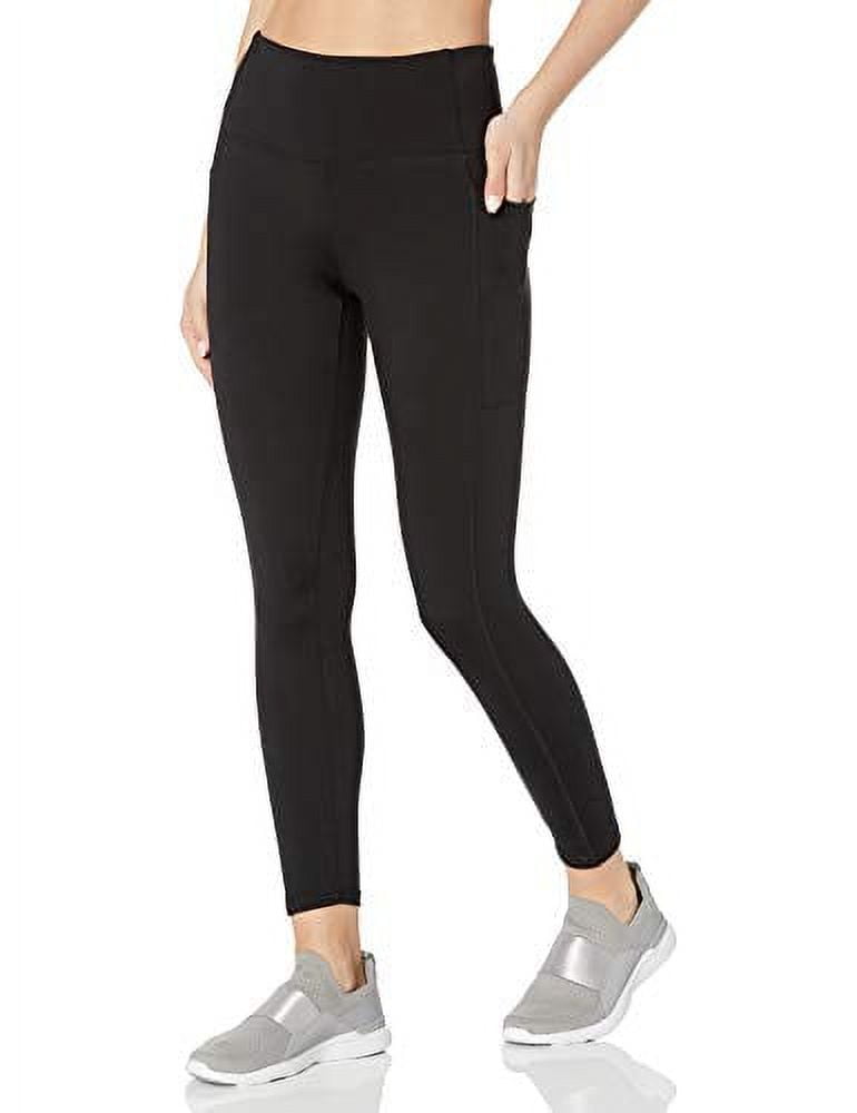 Danskin Women's Double Brushed 7/8 Legging, Black Salt, X-Large ...
