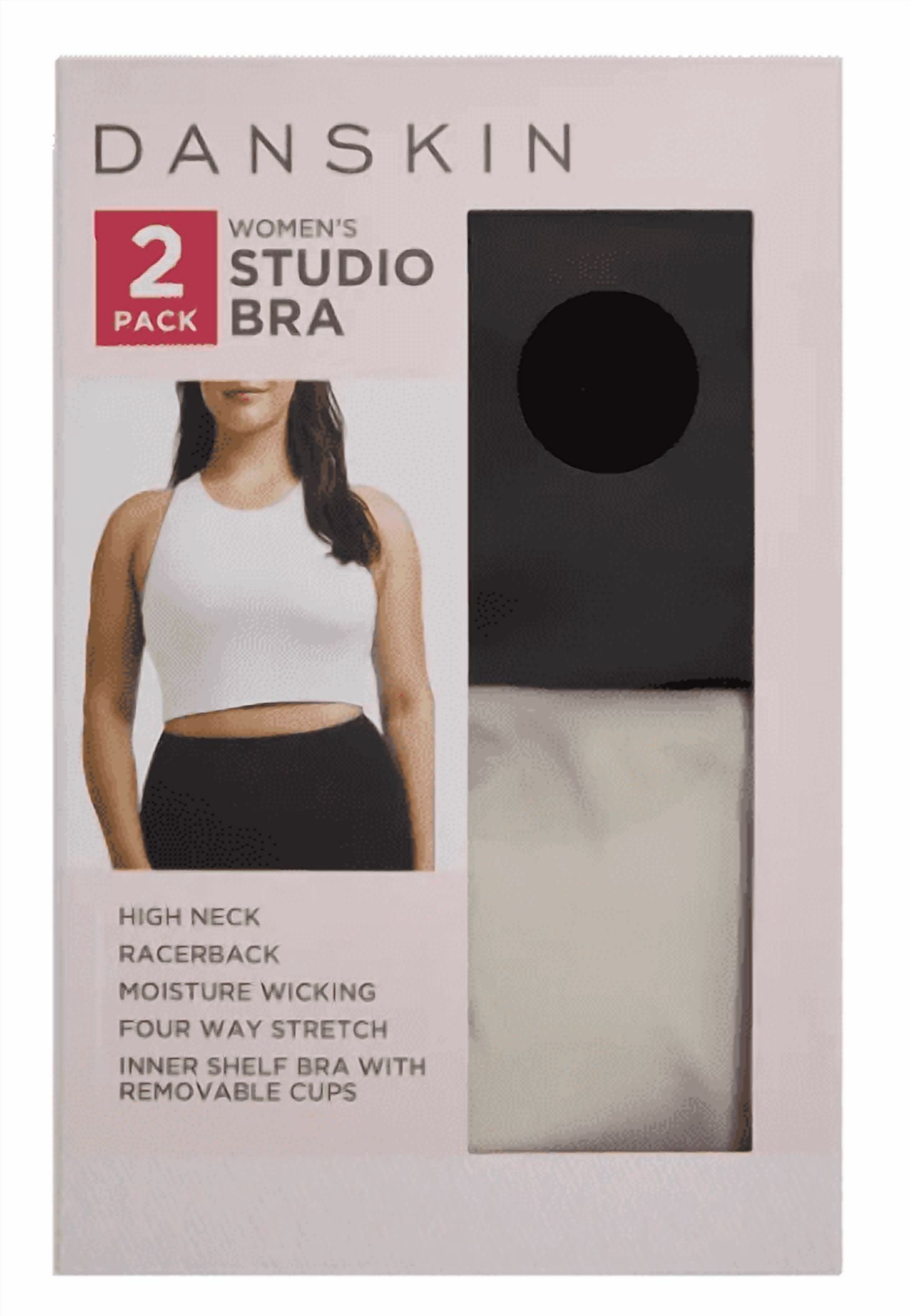 Danskin Women’s Studio Bra, 2-pack Black Salt/Moonbeam Medium - Walmart.com