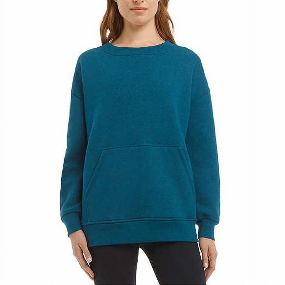 Danskin Womens Front Kangaroo Pocket Oversized Crewneck With Pocket ...