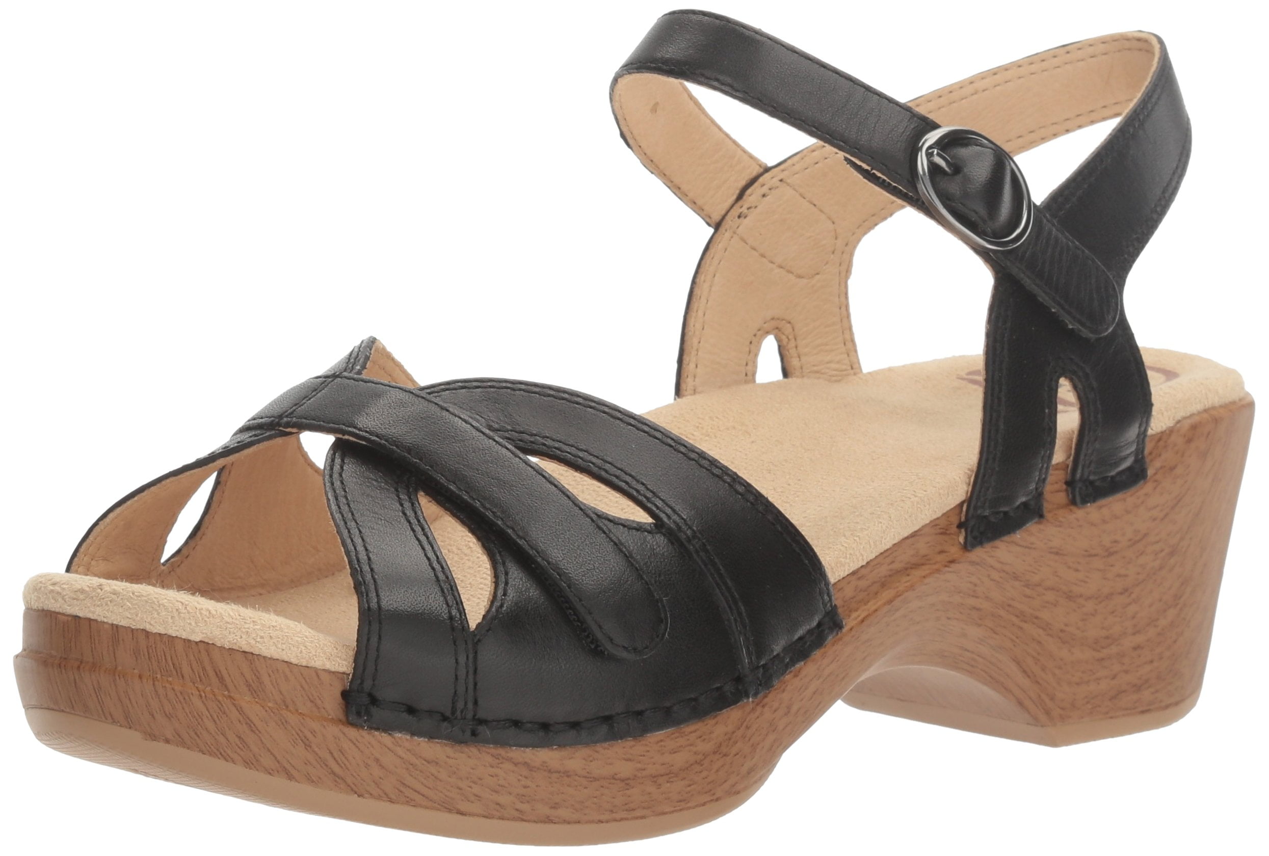 Dansko Season Sandals Black Full Grain - Walmart.com