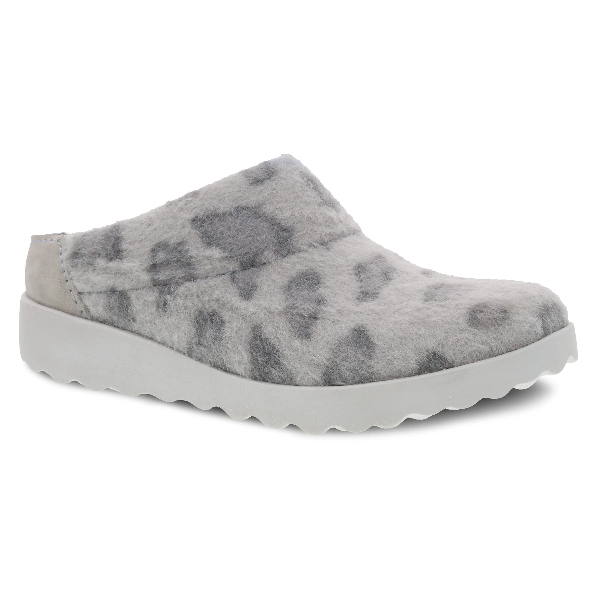 Dansko Women's Lucie Grey Leopard Wool Slipper 6.5-7 M US - Outdoor ...
