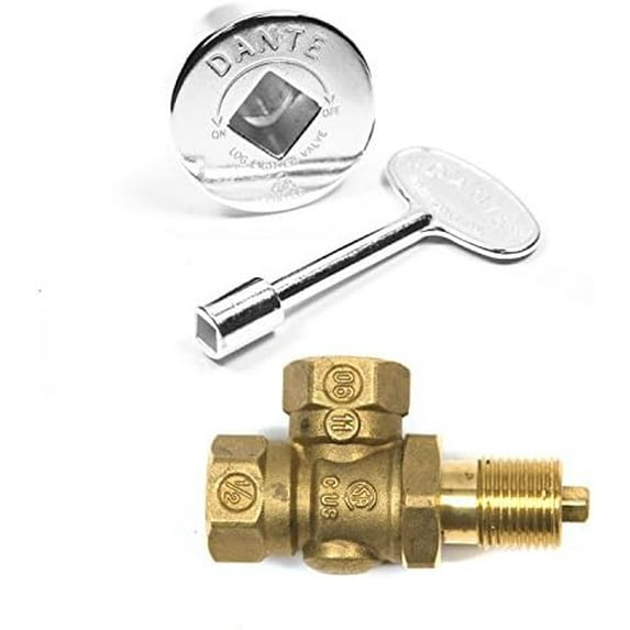 Dante Angled Chrome Key Valve or Log Lighter Valve w/Key & Cover ...
