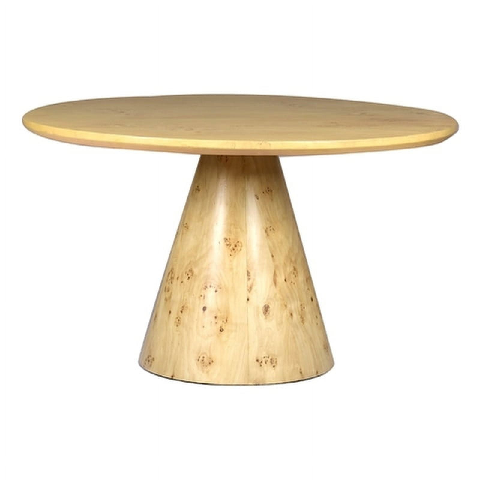 Dante Burl Veneer MDF Round Dining Table 52"x52"x30" Natural - Walmart.com