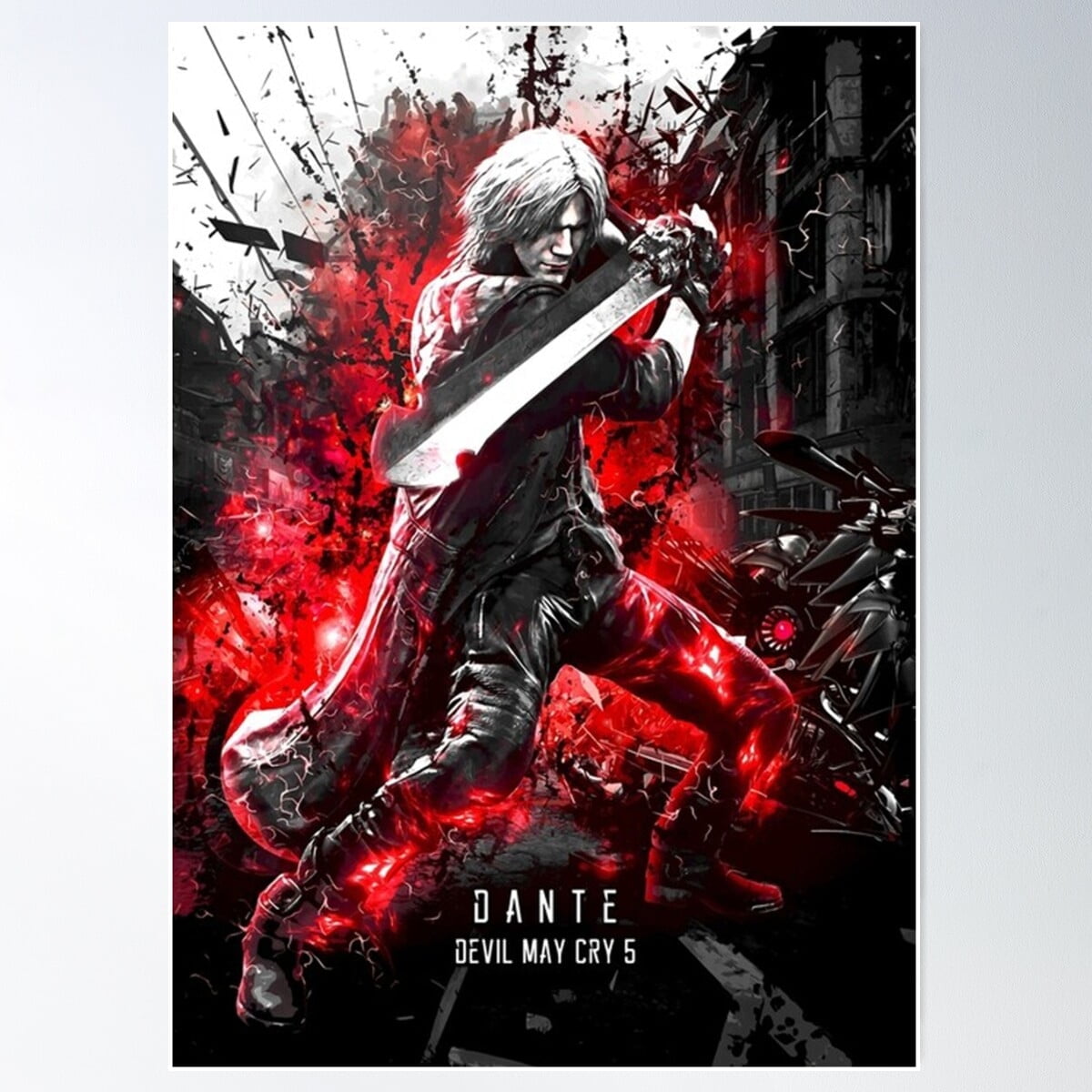 Dante Devil May Cry 5 Poster Wall Art, UNFRAMED PAPER POSTER, Home ...