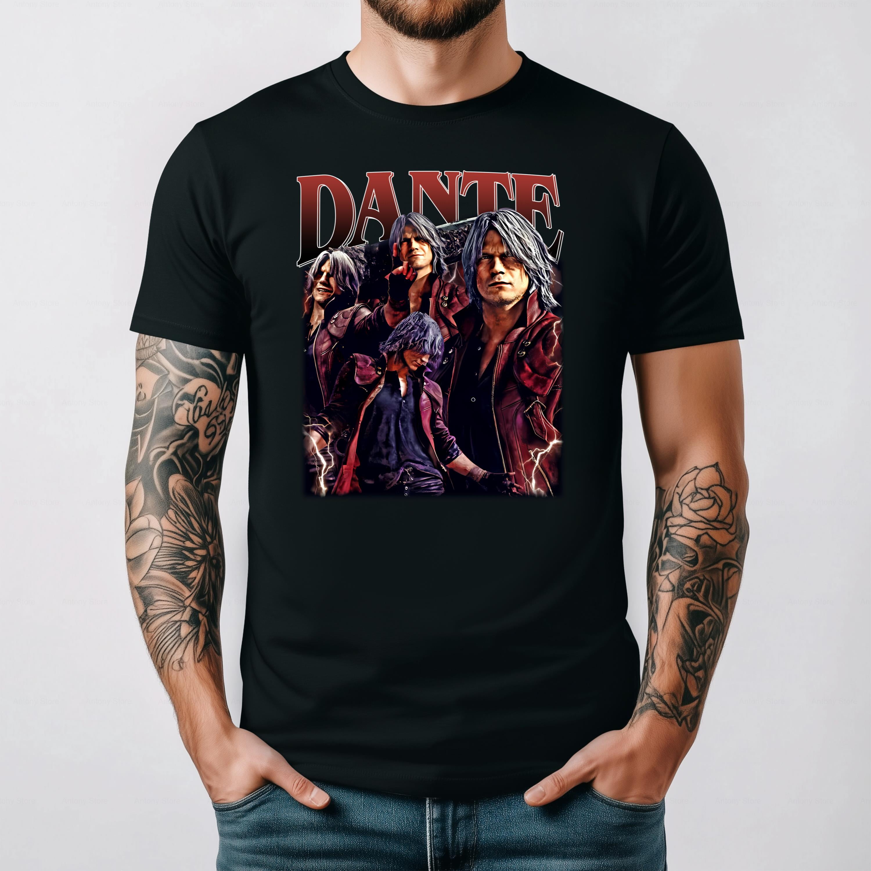 Dante Devil May Cry Vintage Video Game DMC Fan Graphic T-shirt up to ...