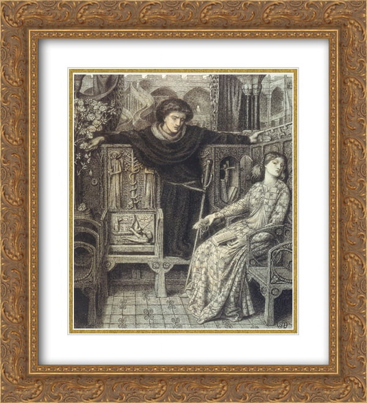 Dante Gabriel Rossetti 2x Matted 20x22 Gold Ornate Framed Art Print ...