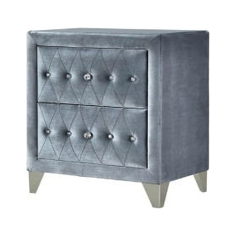 Dante Nightstand, Gray Velvet - Walmart.com