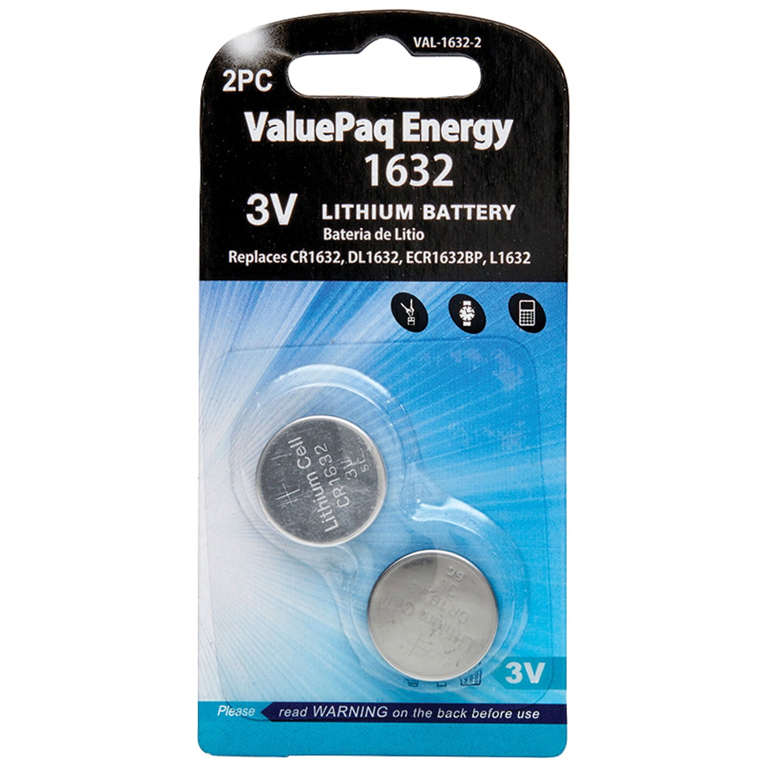 Dantona VAL-1632-2 ValuePaq Energy 1632 Lithium Coin Cell Batteries, 2 ...
